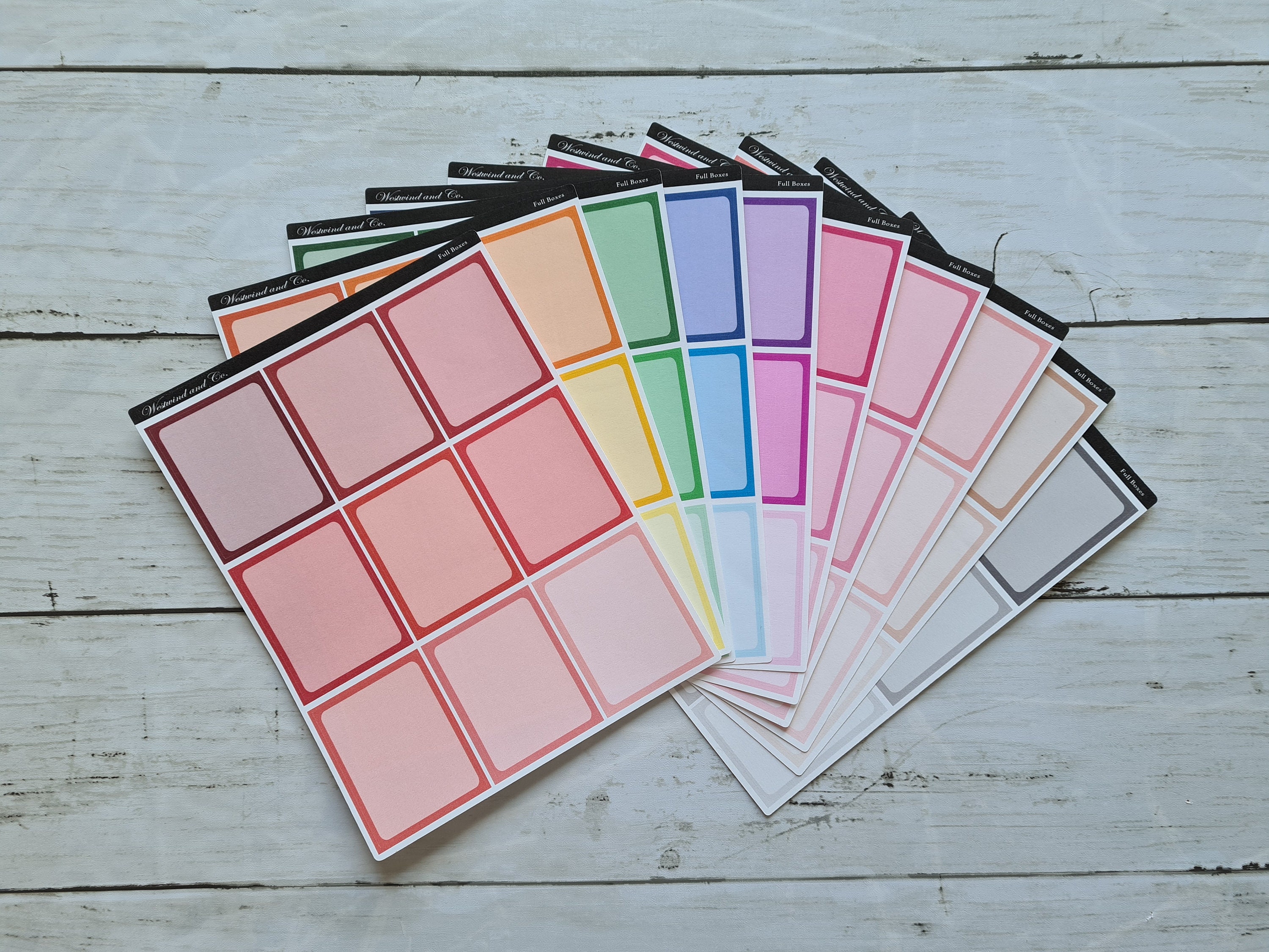 Blank Full Boxes // Full Boxes // Functional Stickers // - Etsy