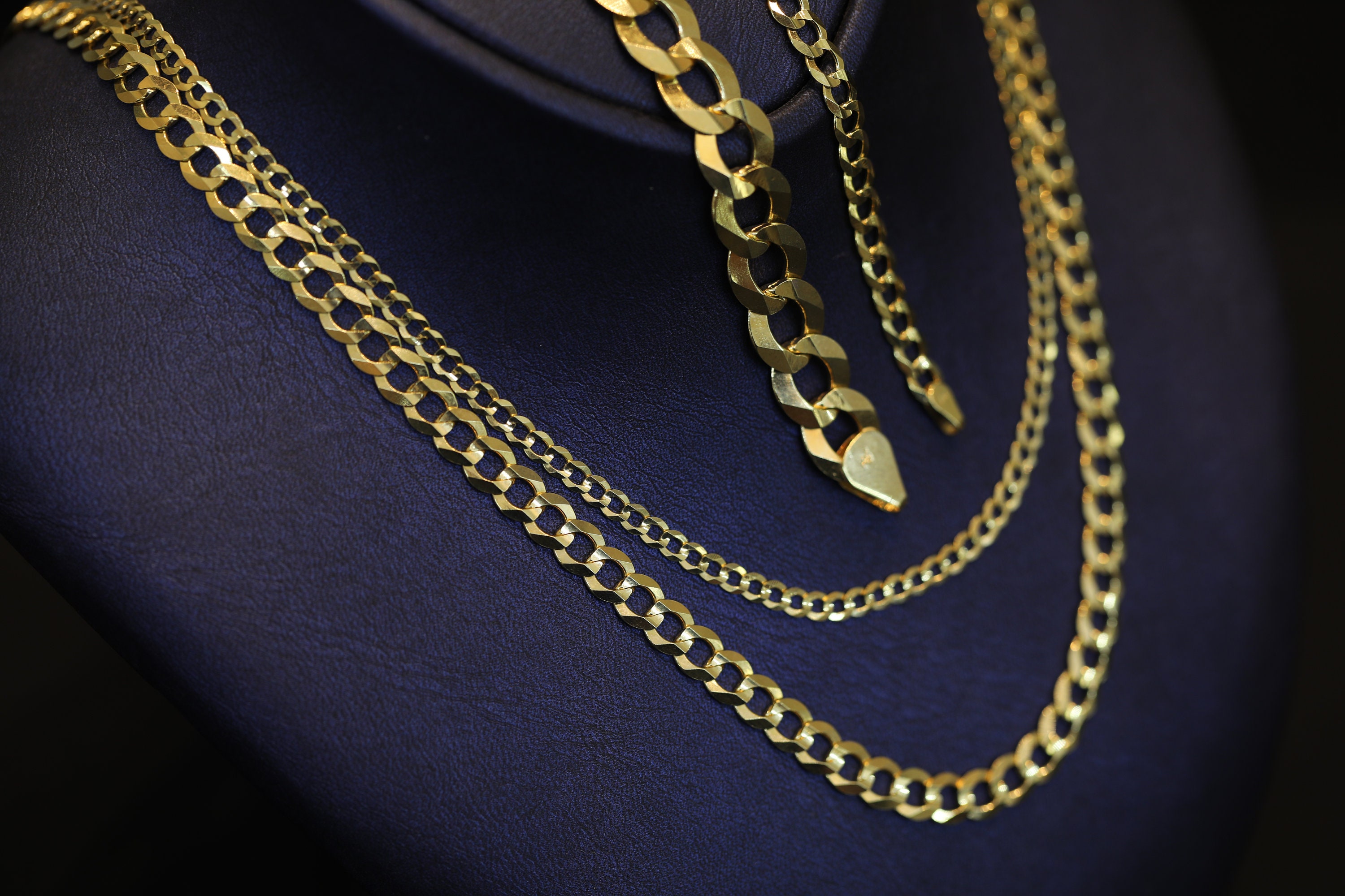 Pure 14k Gold Flat/curb Cuban Chain, Men and Women Gold Chain, 14k ...