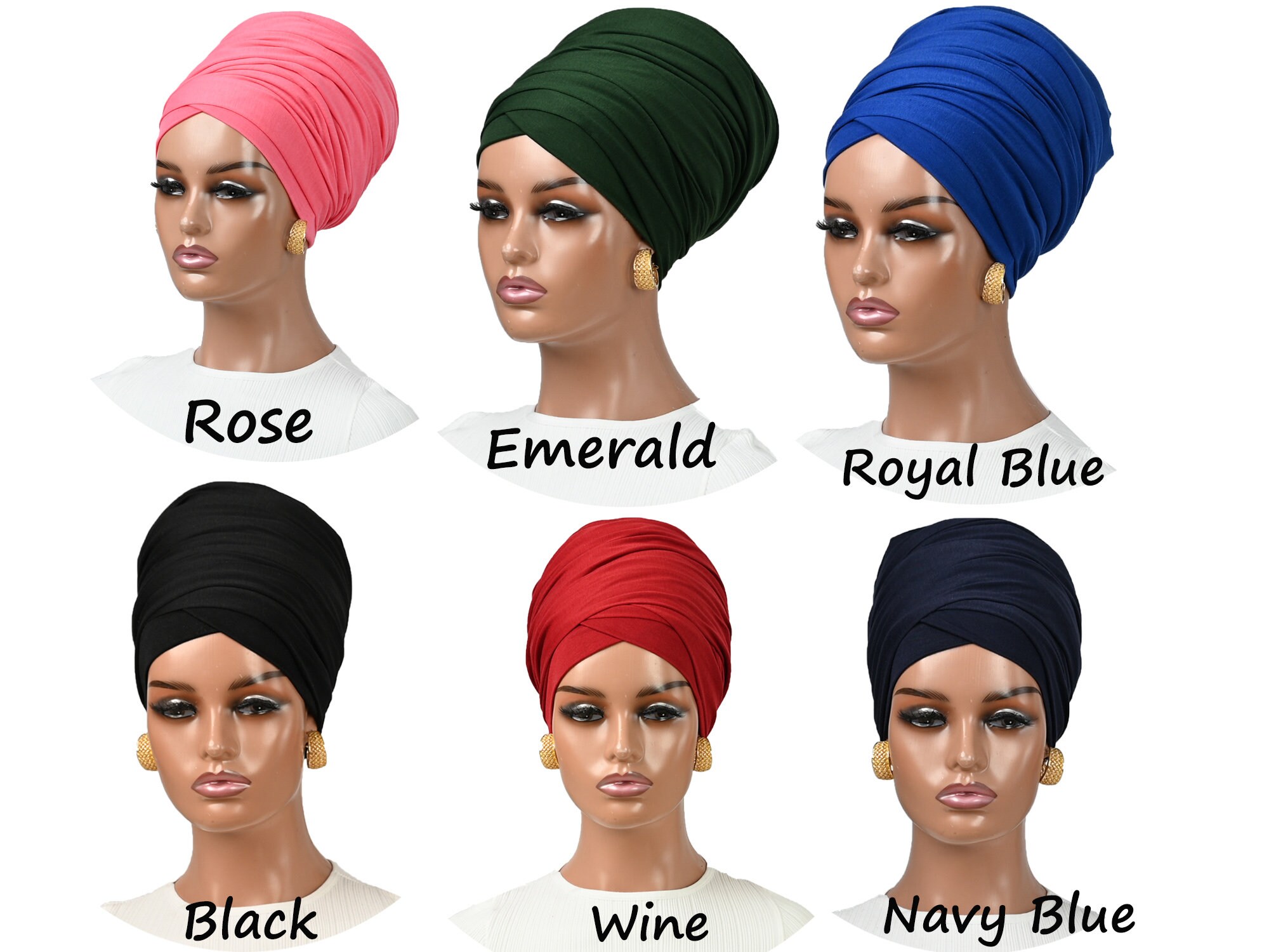 PRE-TIED HEADWRAP / Pre-tied Tubular Turban/ Boho Stretchy Headwraps ...