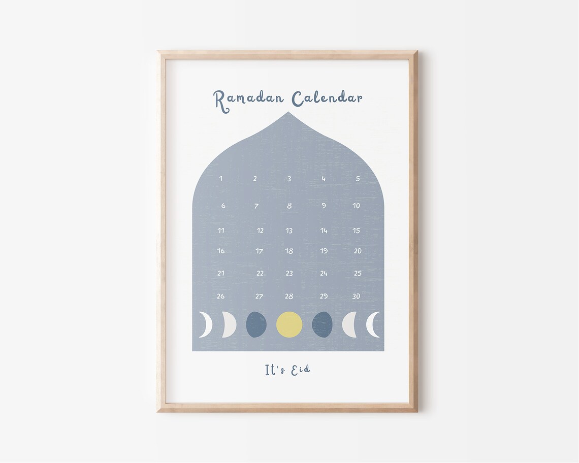 Set of 2 Printable Kids Ramadan Wall Art | Ramadan Countdown Calendar ...