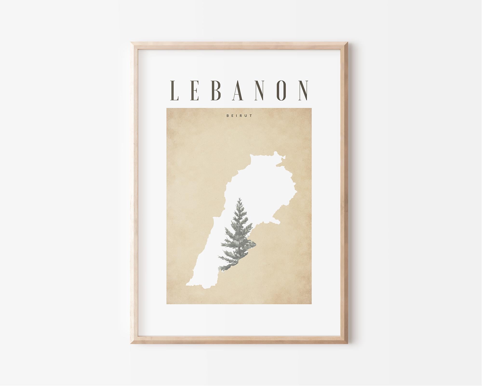 Lebanon Map | Printable Lebanon Wall Art | Lebanon Poster | Lebanon ...