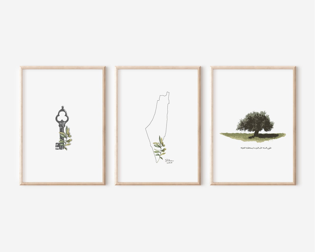 Set of 3 Palestine Posters | Printable Palestine Art | Palestine Olive ...