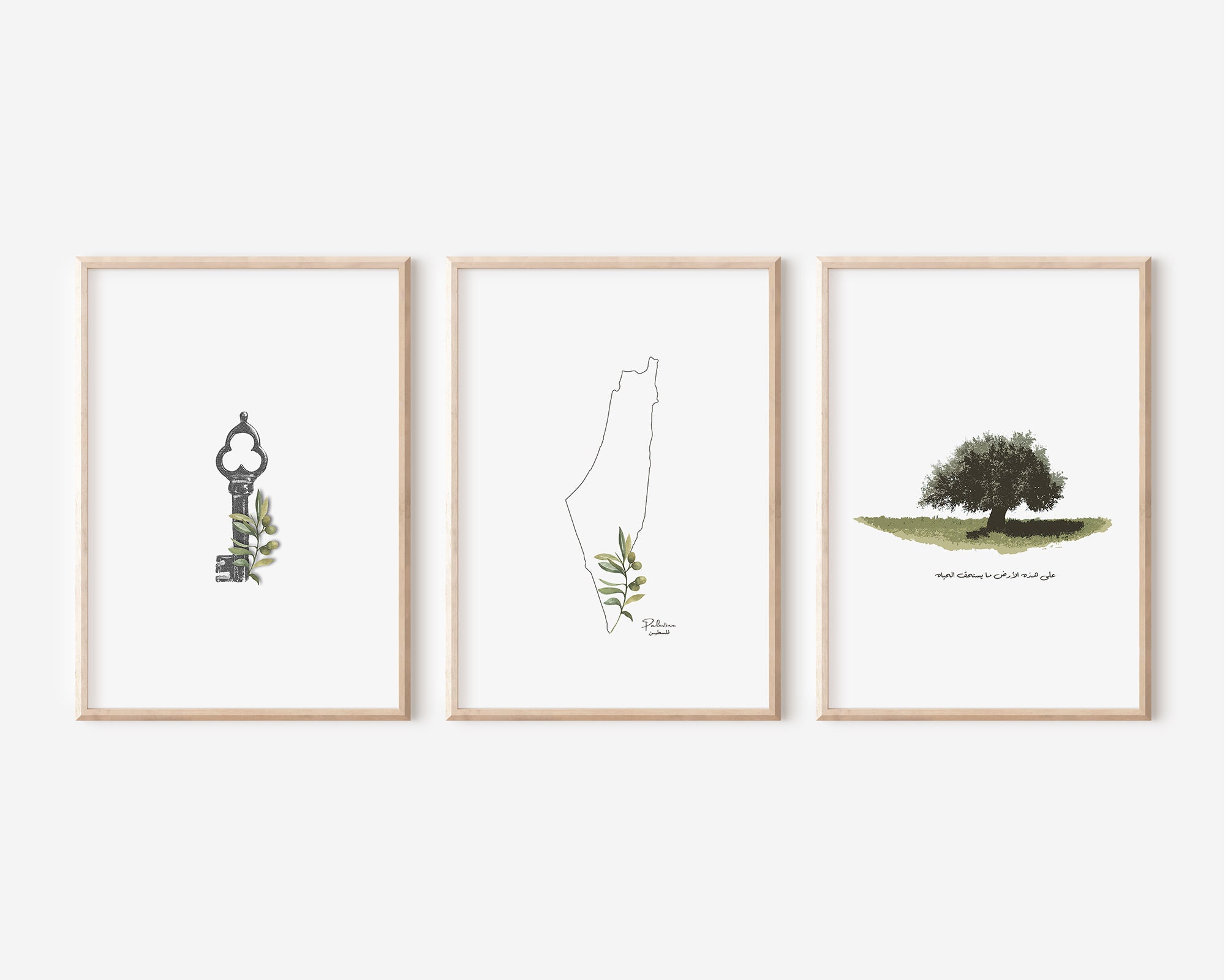 Set of 3 Palestine Posters Printable Palestine Art Palestine Olive Tree ...