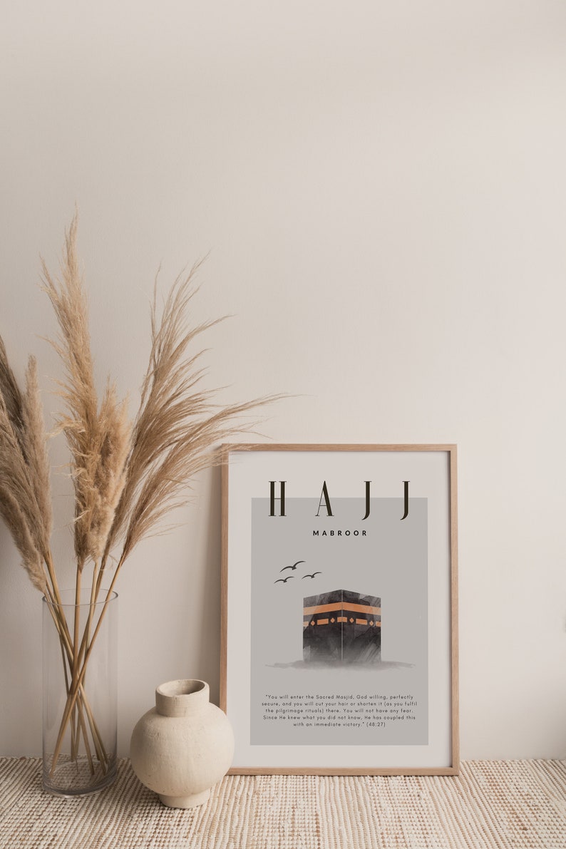 Hajj Digital Print Hajj Poster Mecca Wall Poster Islamic Home Decor ...