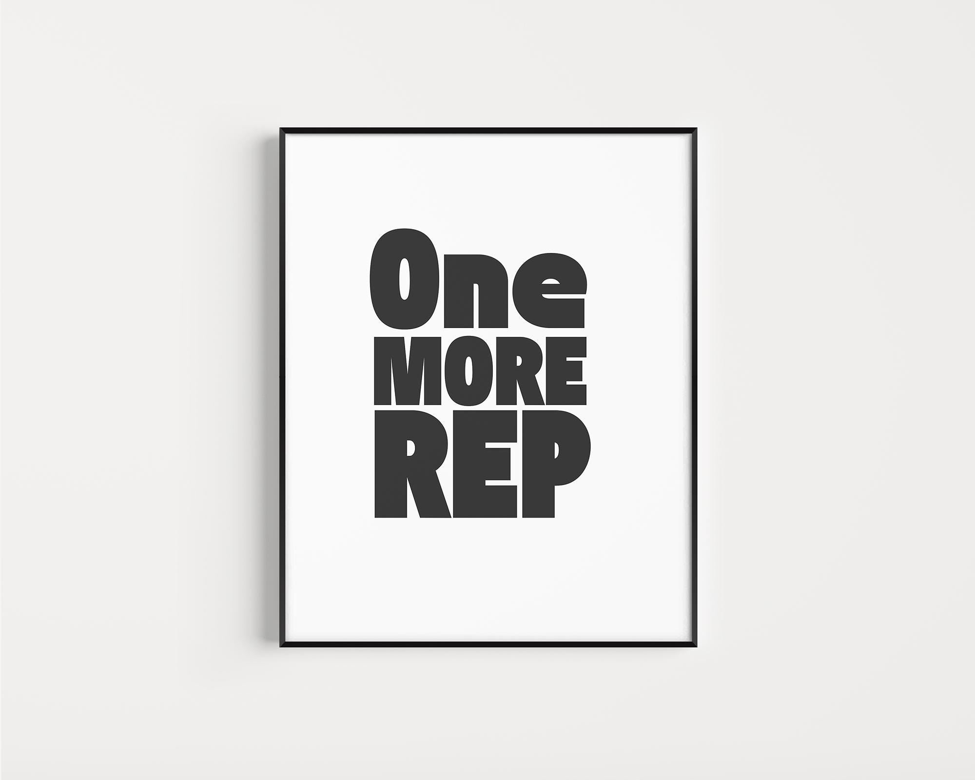 Gym Poster | One More Rep | Motivational Gym Quotes Wall Art | Fitness ...