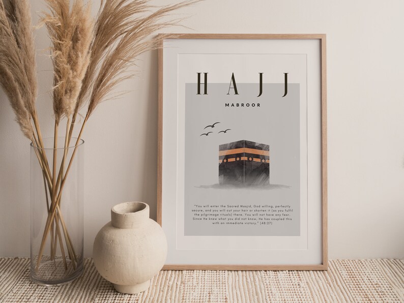 Hajj Digital Print Hajj Poster Mecca Wall Poster Islamic Home Decor ...
