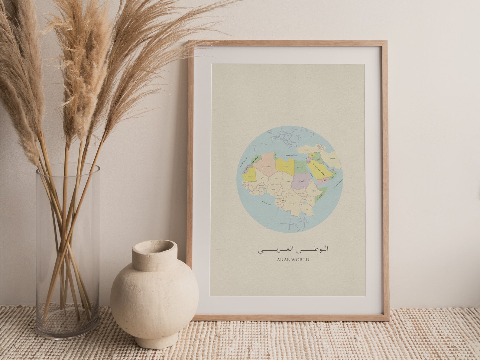 Printable Arab World Map Vintage Map خريطة الوطن العربي | Etsy
