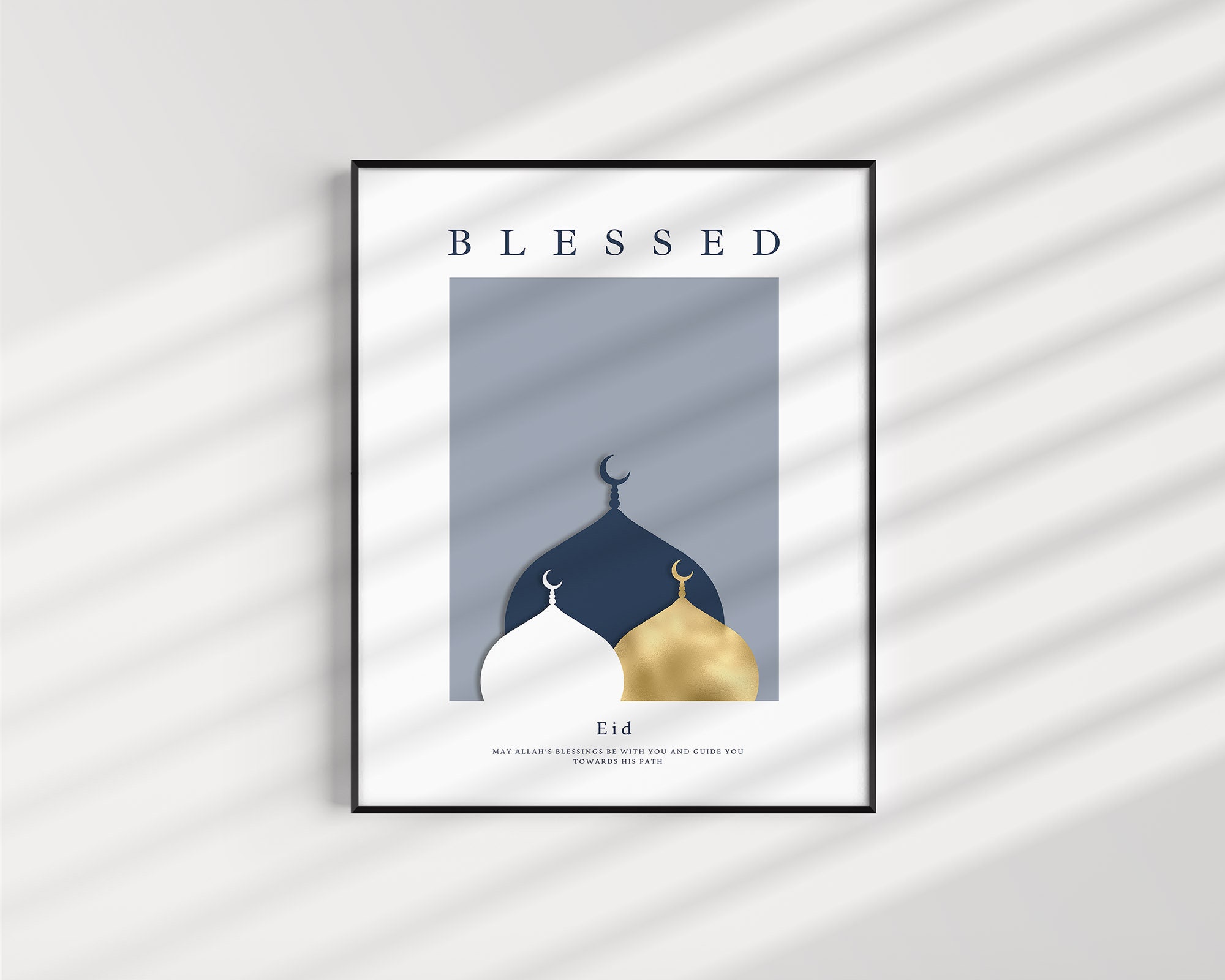 Printable English Blessed Eid Print | Eid Decoration | Eid Gift ...