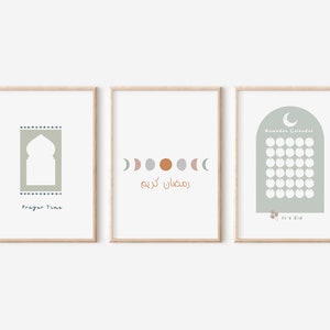 Set of 3 Printable Kids Ramadan Wall Art | Ramadan Countdown Calendar ...