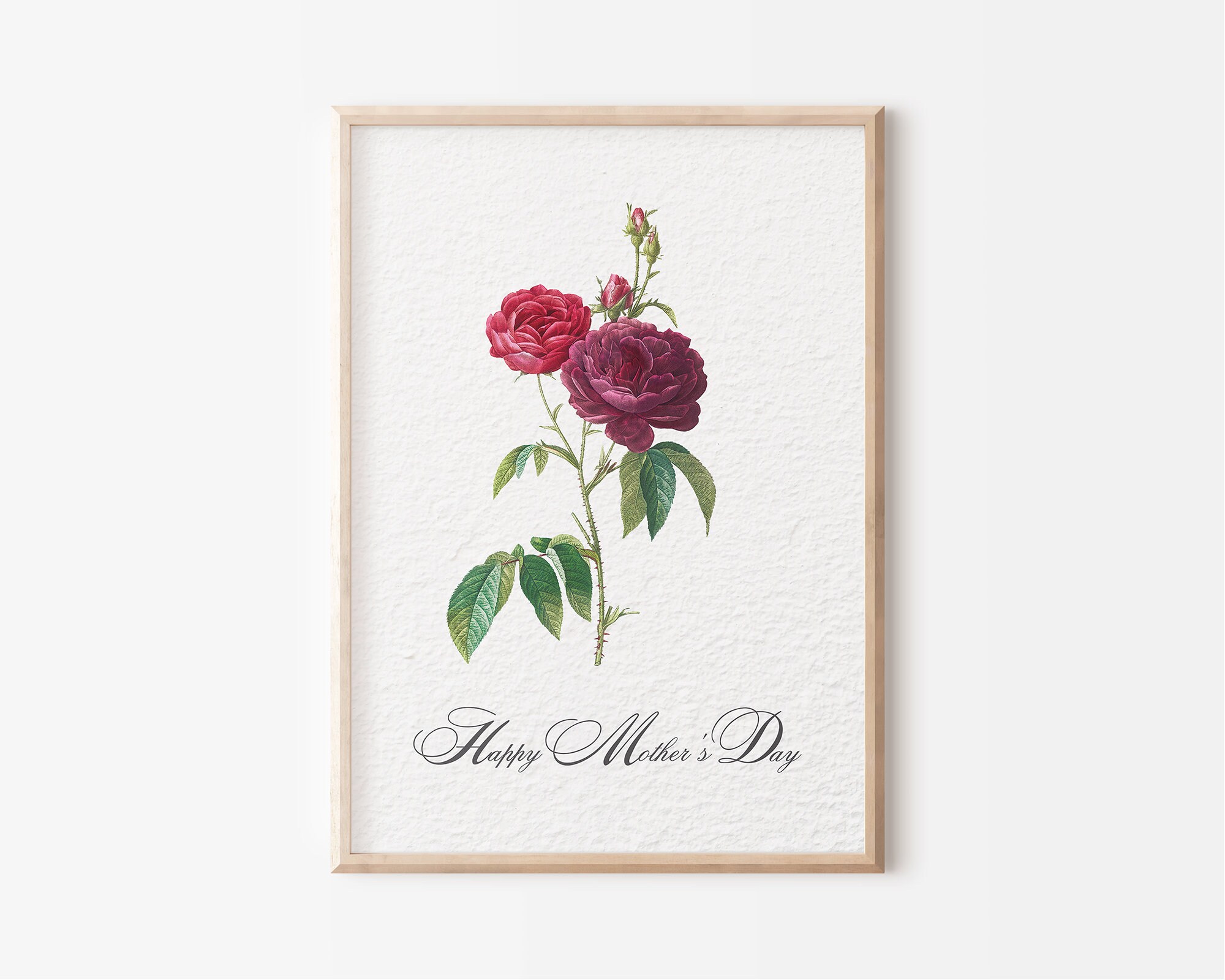 Printable Happy Mothers Day Poster | Floral Happy Mothers Day | Mothers ...