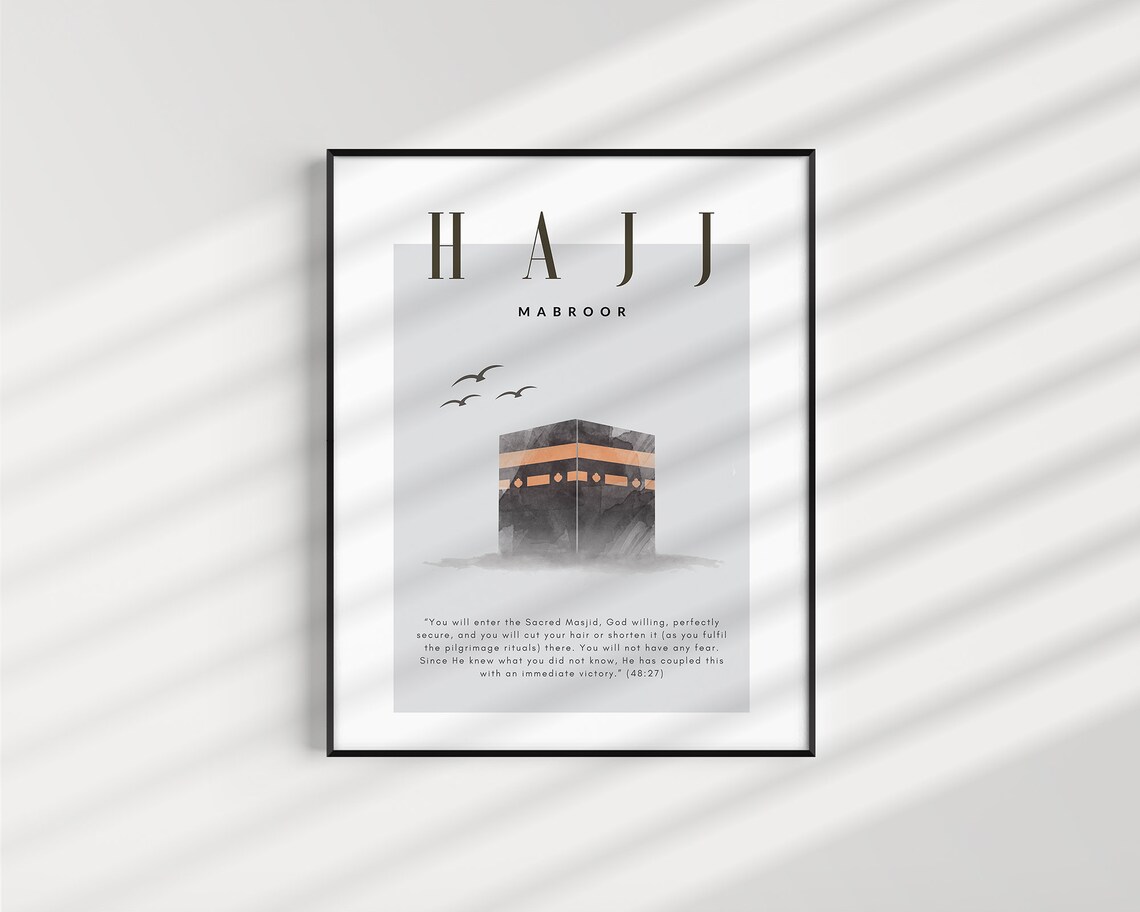 Hajj Digital Print | Hajj Poster | Mecca Wall Poster | Islamic Home ...