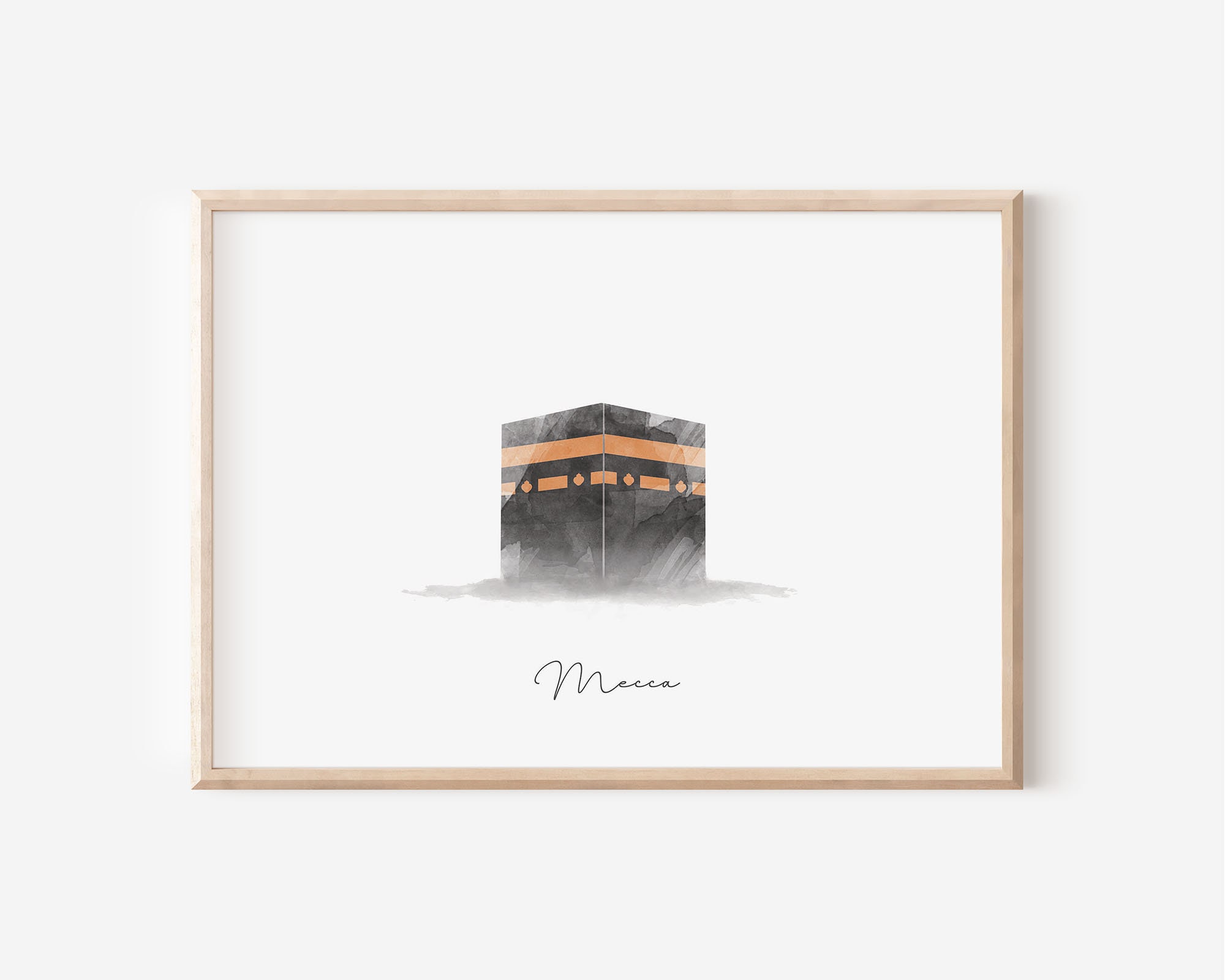 Mecca Poster Kaaba Wall Art Mekka Digital Print Mekkah Islamic Poster ...