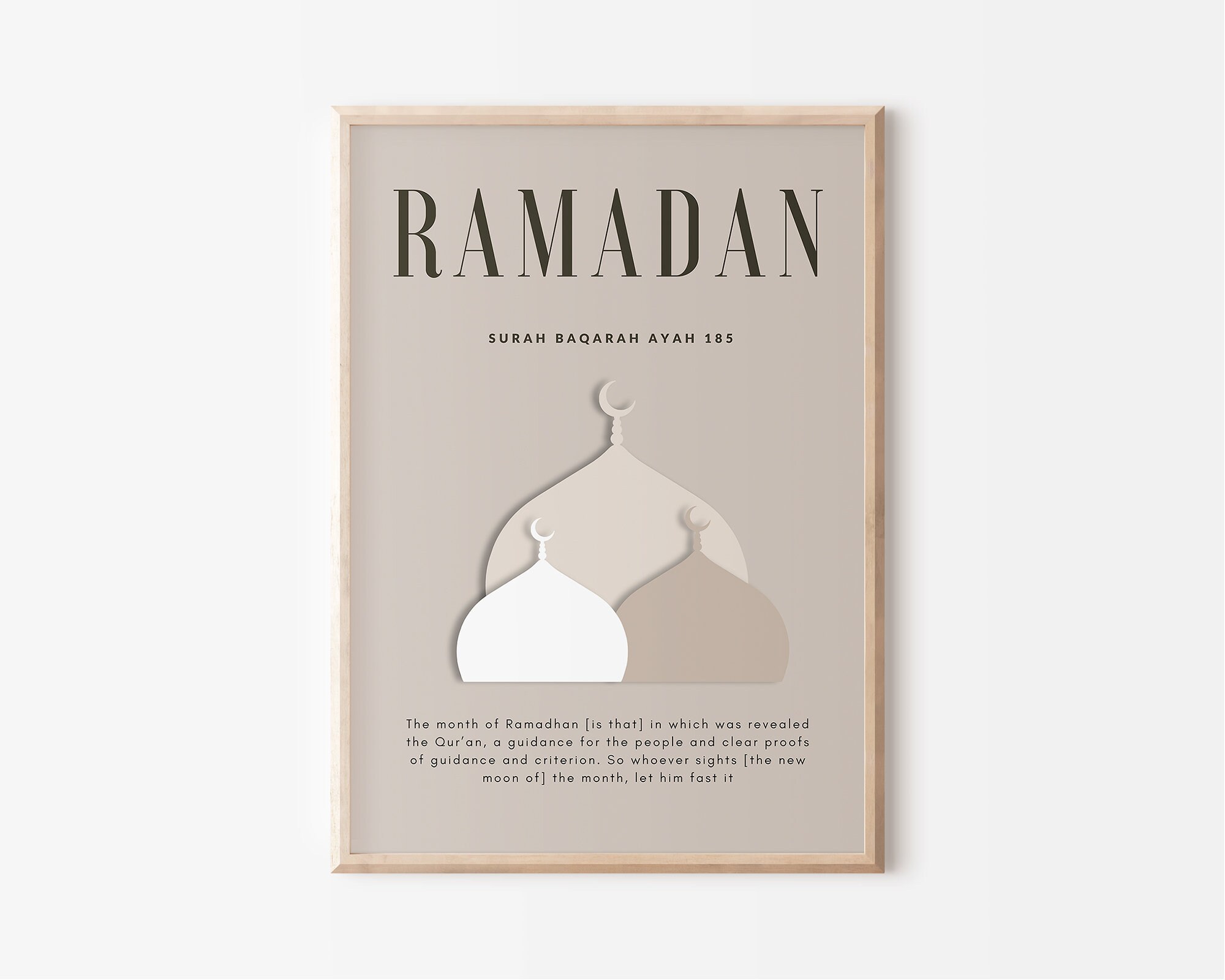 Printable English Ramadan Kareem | Neutral Ramadan Print | Ramadan Gift ...