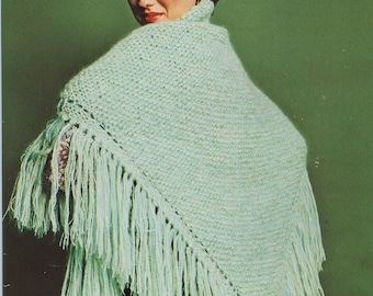PDF Knitting Pattern Easy Small Shawl in Garter Stitch - Etsy