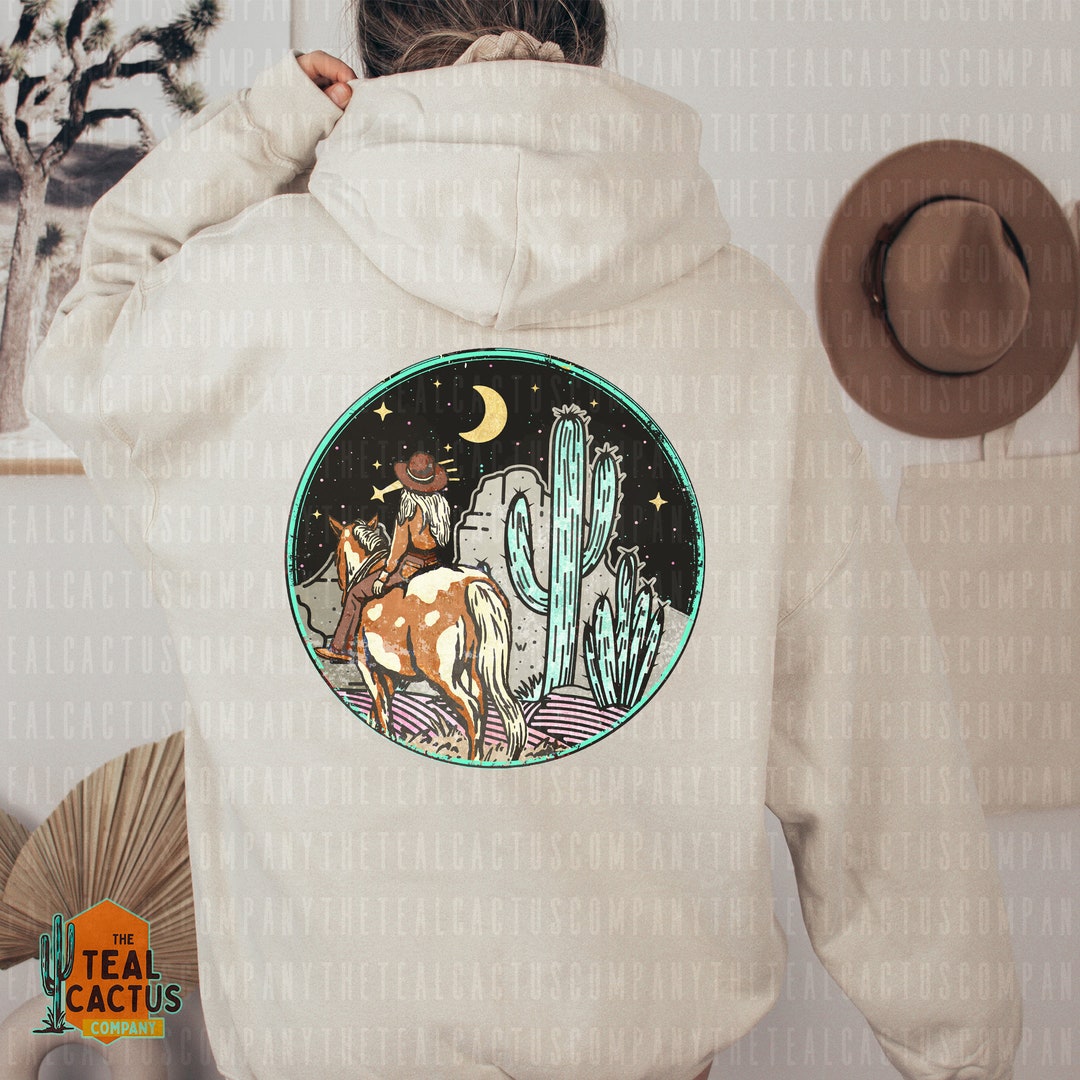 Cowgirl Desert Night Hoodie, Graphic Hoodies, Western Hoodies, Trendy ...
