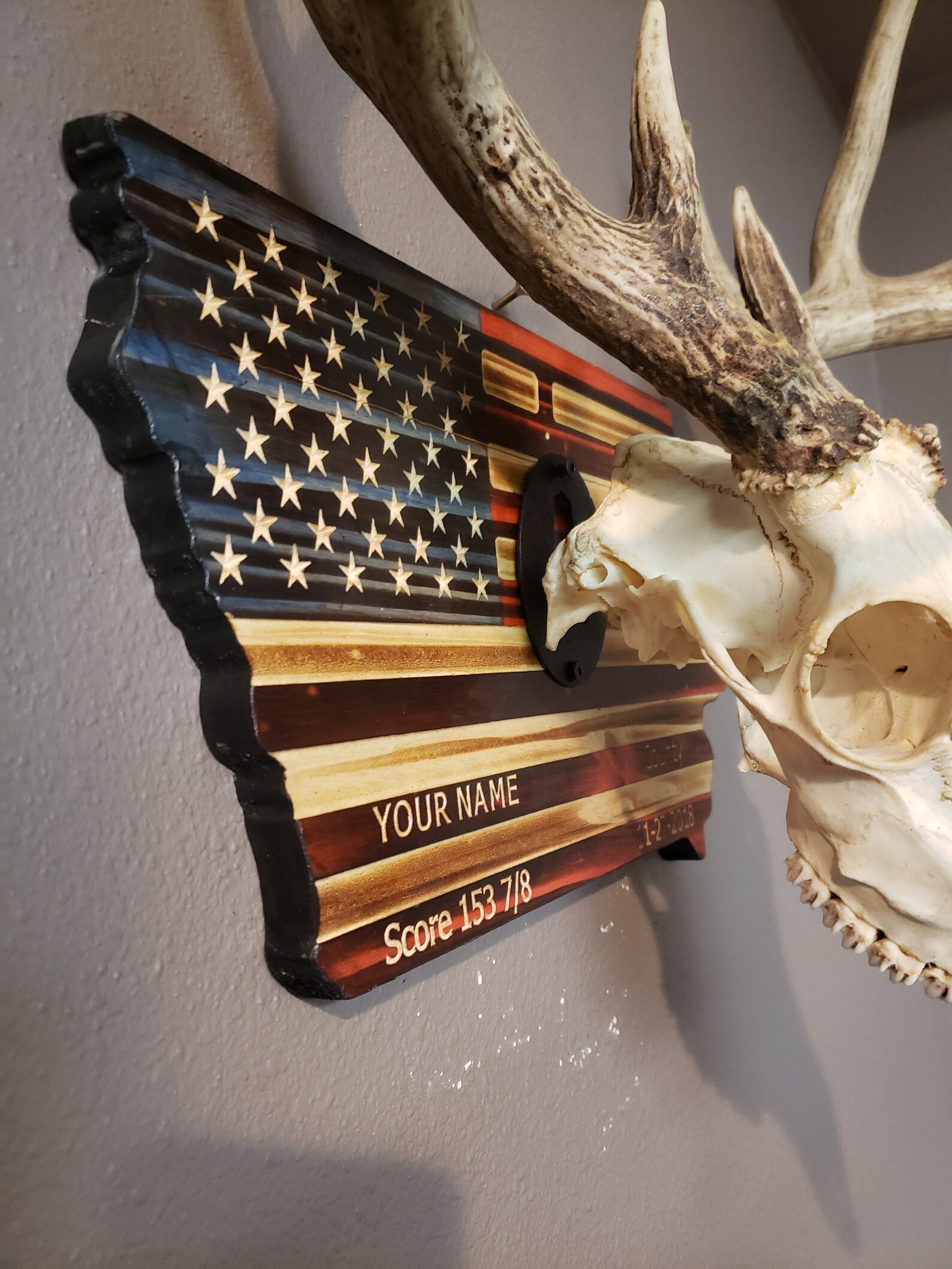 European Deer Mount Plaque Personalized Any State - Etsy