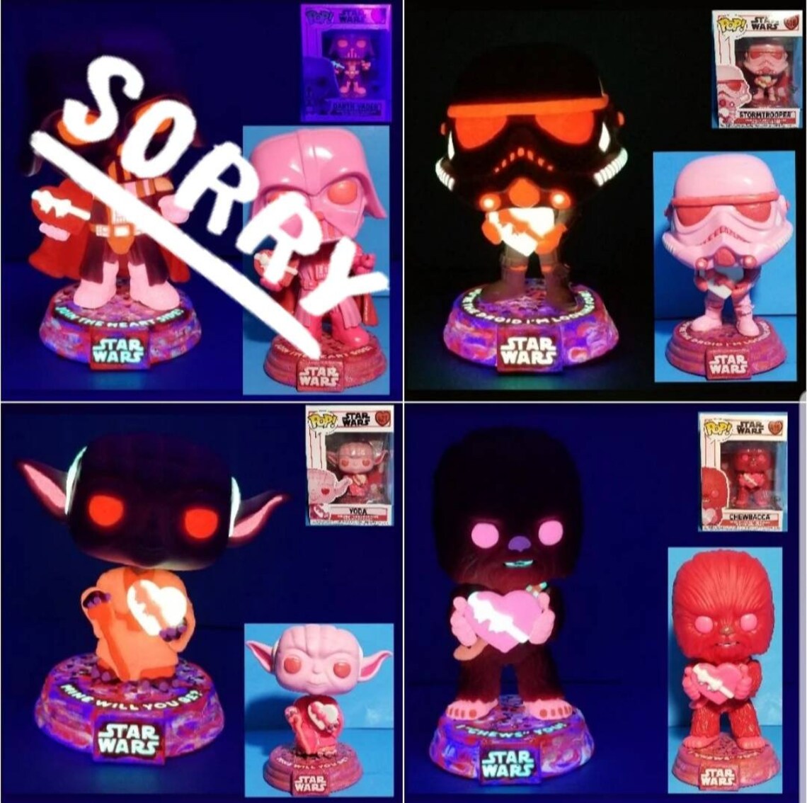 Funko Pops Glow Star Wars Valentine's Day Set - Etsy