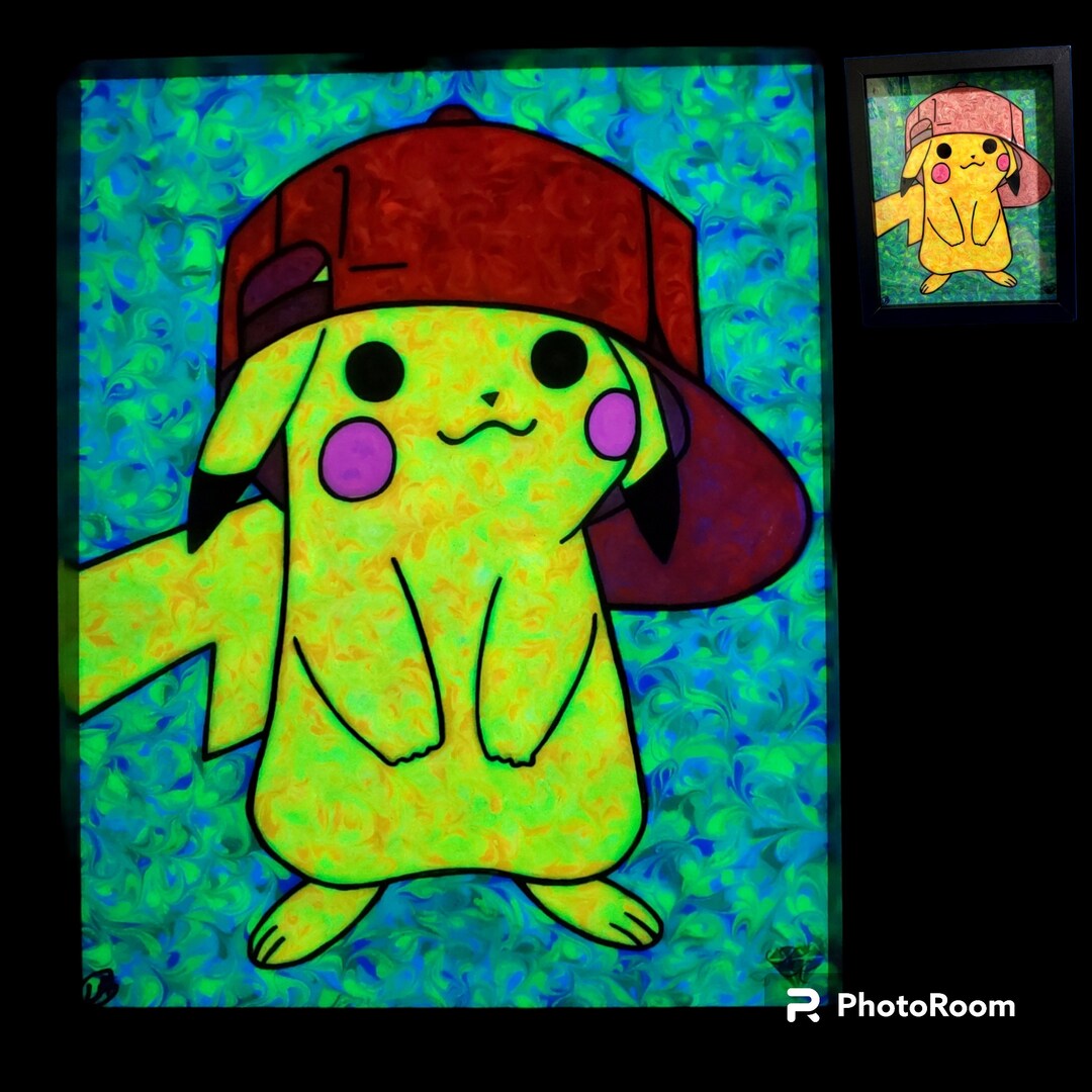 Pikachu Painting/art , Glow + Blacklight - Etsy