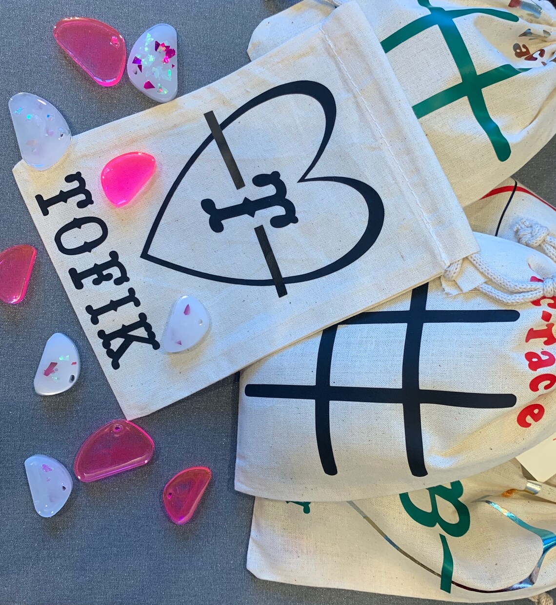 Tic Tac Toe Bag With Pieces Etsy