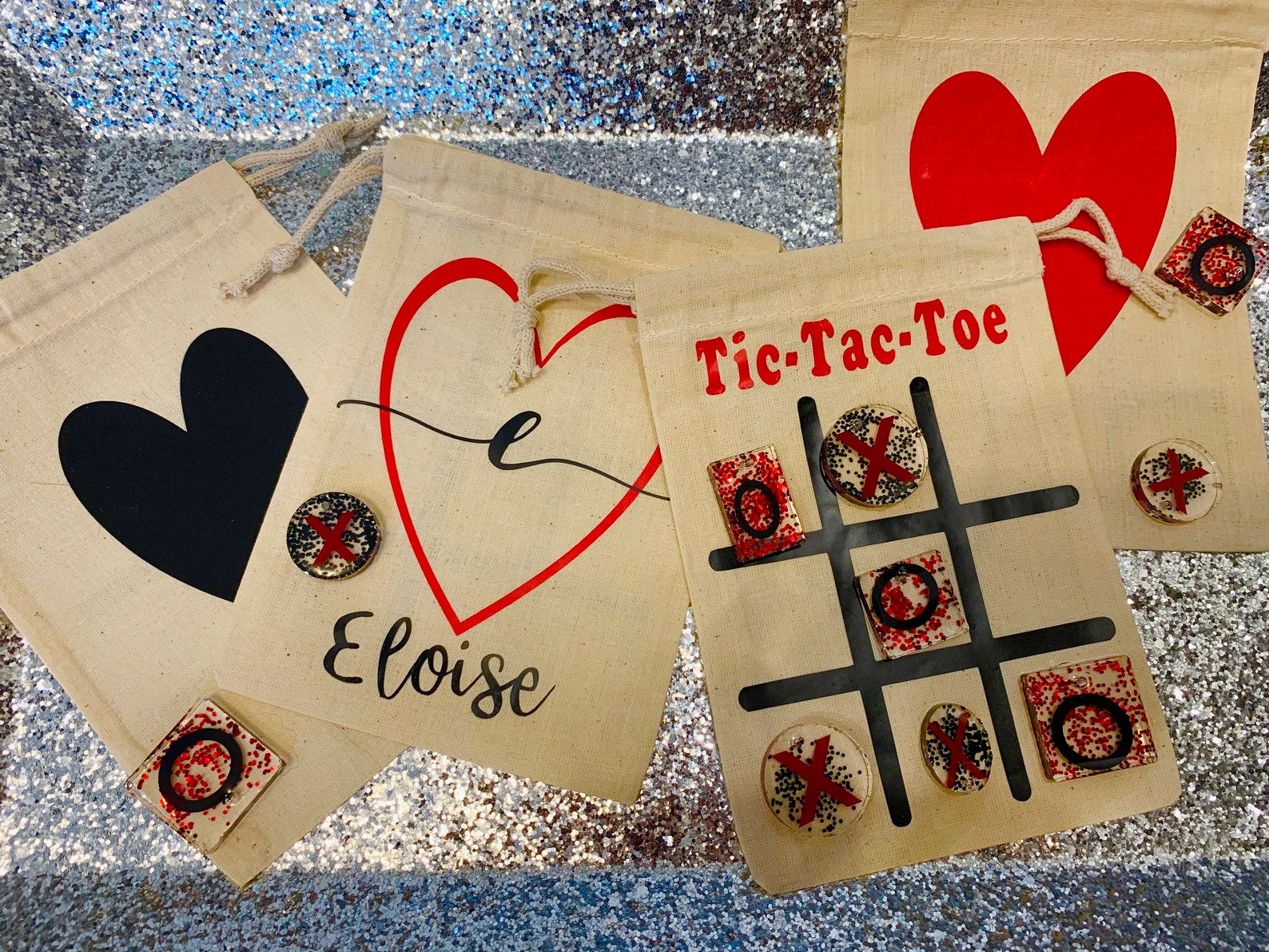 Tic Tac Toe Bag With Pieces Etsy