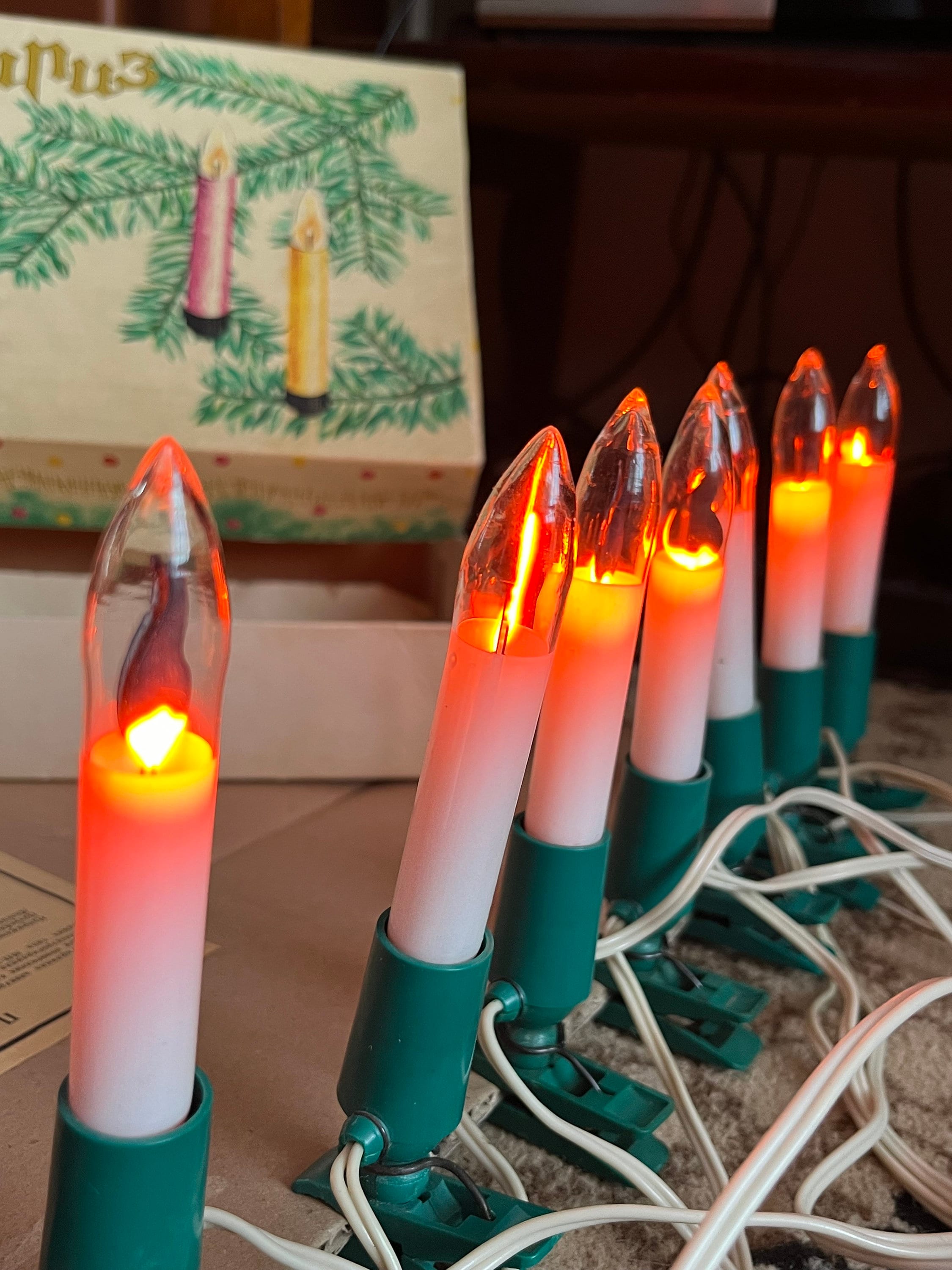 Rare 1970s Vintage Soviet Christmas Lights Flicking Flickering Candles ...