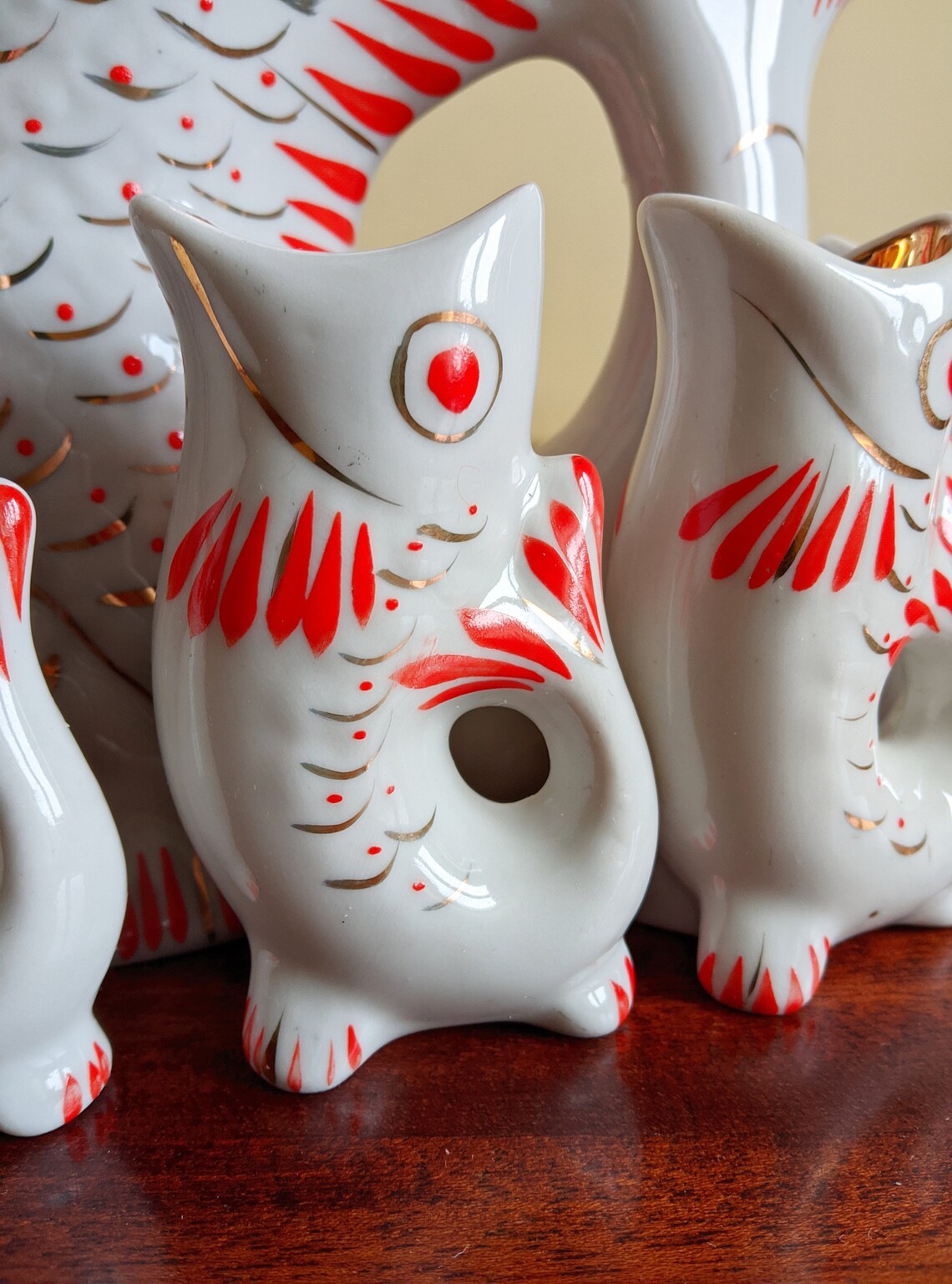 Set of Vintage Porcelain Decanter and Cups USSR Fishes for - Etsy