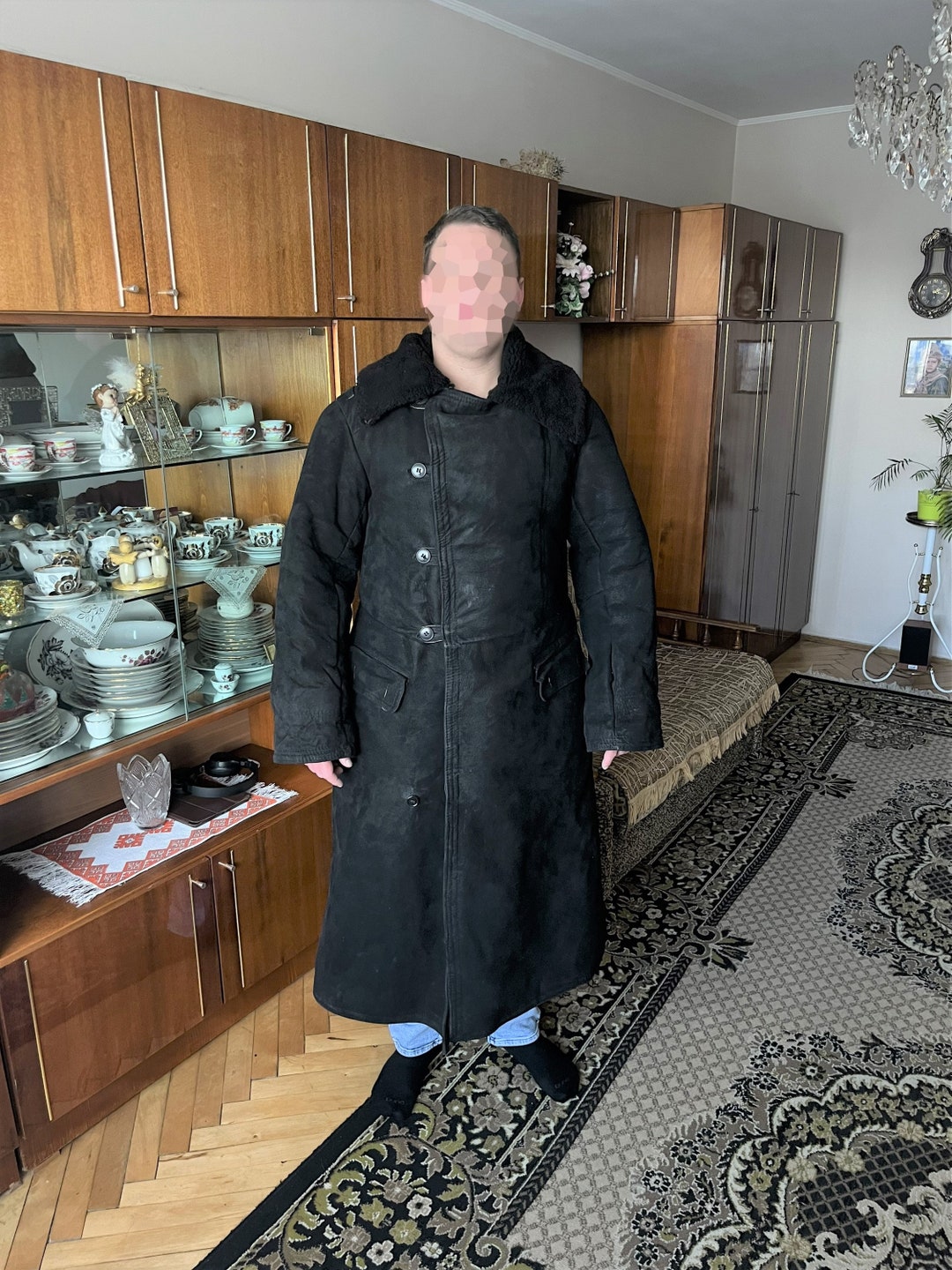 Naval Winter Tulup Original Sheepskin Soviet Army Officer Bekesha for ...