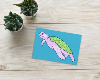 Sea Turtle Postcard - Etsy