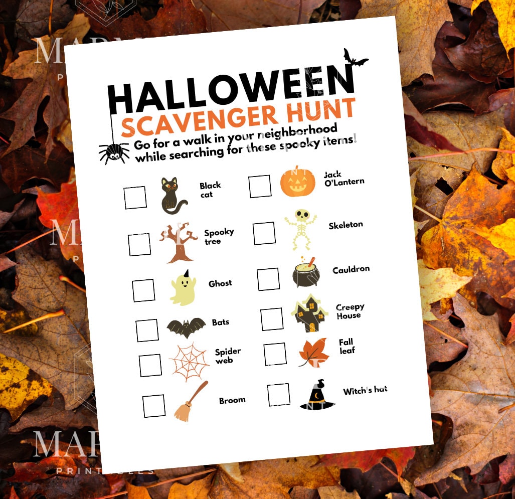 Halloween Kids Scavenger | Halloween Scavenger Hunt Using Images - Etsy