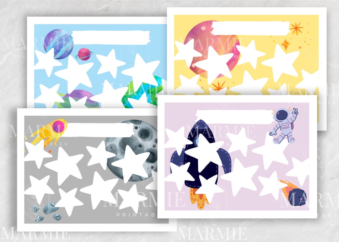 Space Fill-in Chore Template | Set of 4 Kids Chore Charts - Etsy