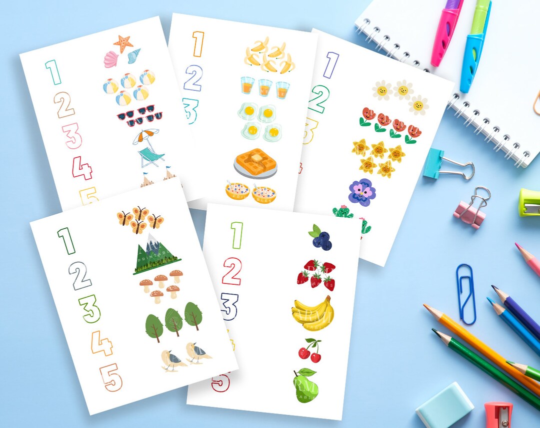 Preschool Number Matching Worksheets | Set of 10 Activity Sheets ...