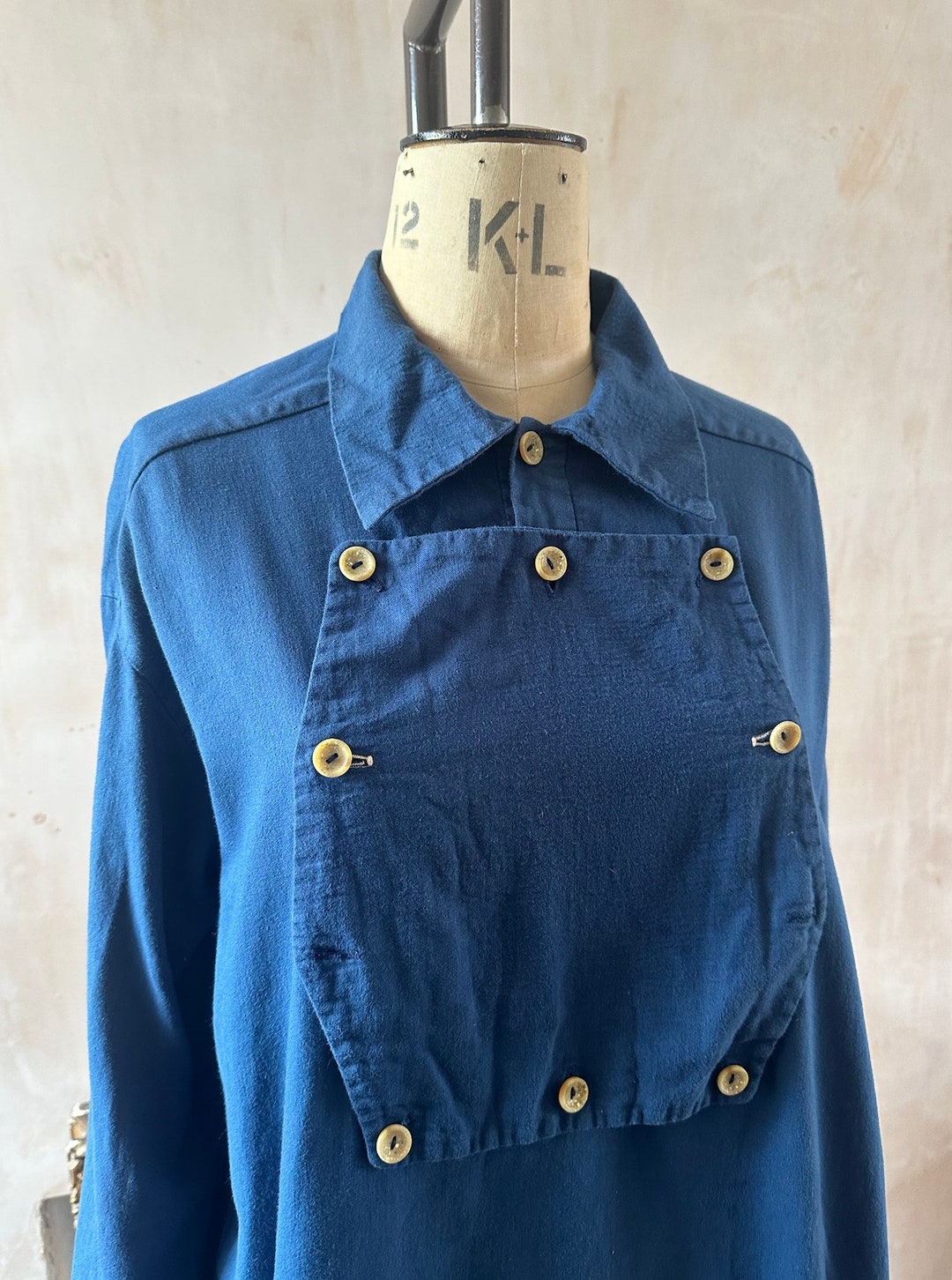 Vintage French Blue Chore Jacket Work Shirt - Etsy