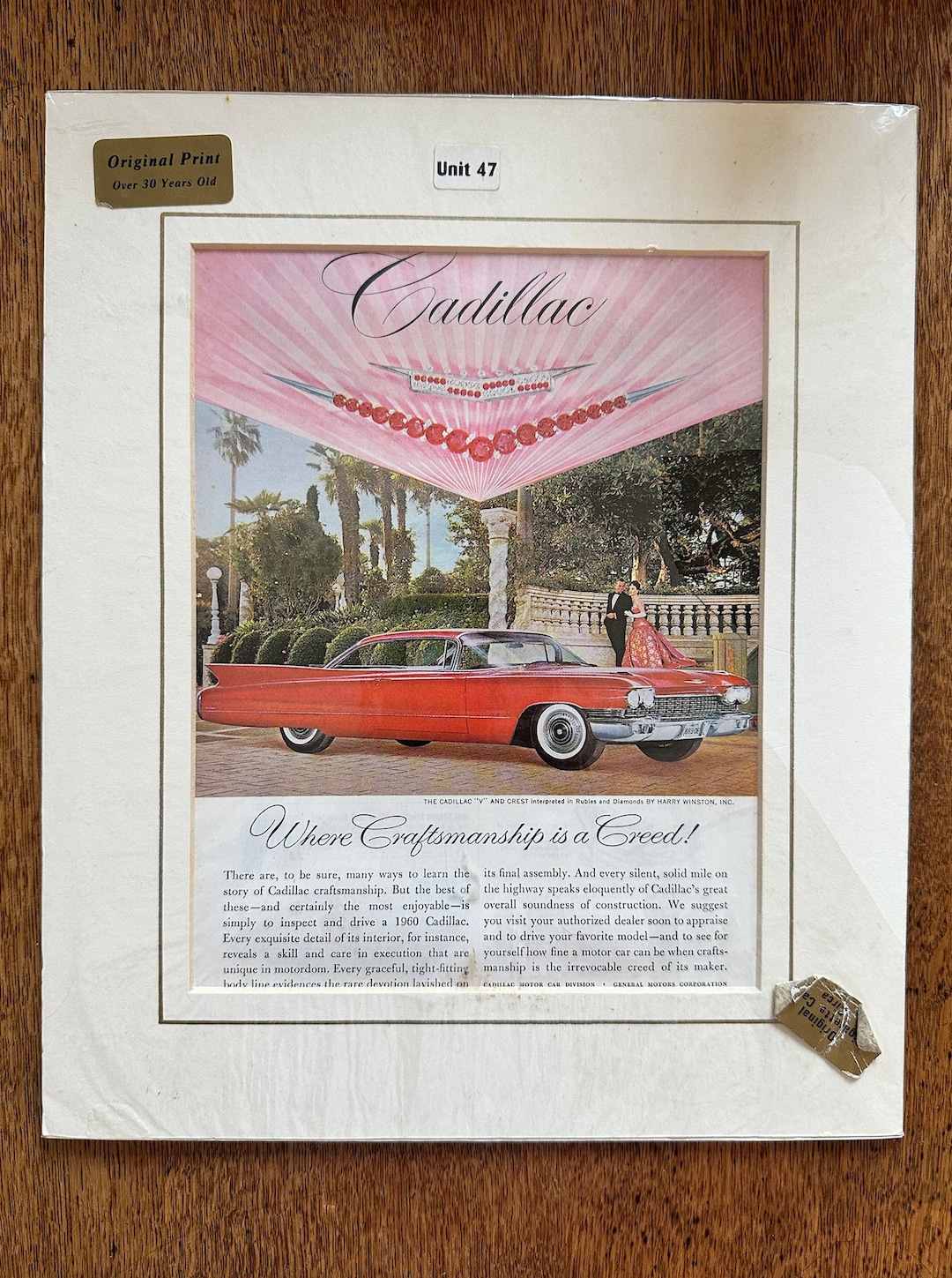 Vintage Cadillac 1960 Original Vintage Print Advertisement | Magazine ...