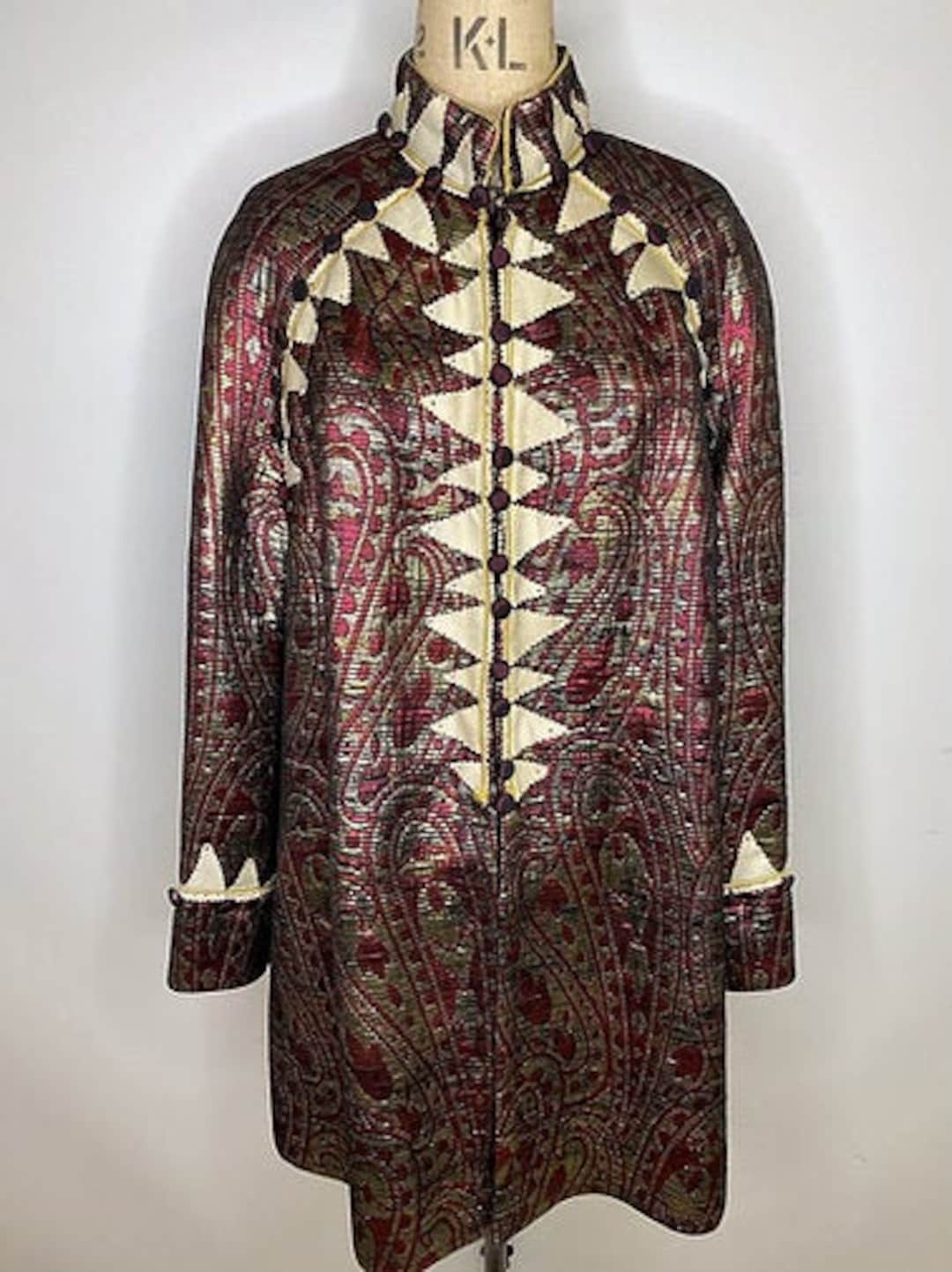 Iridescent Brocade Leather Vintage Statement Jacket Ex Theatre Stage ...