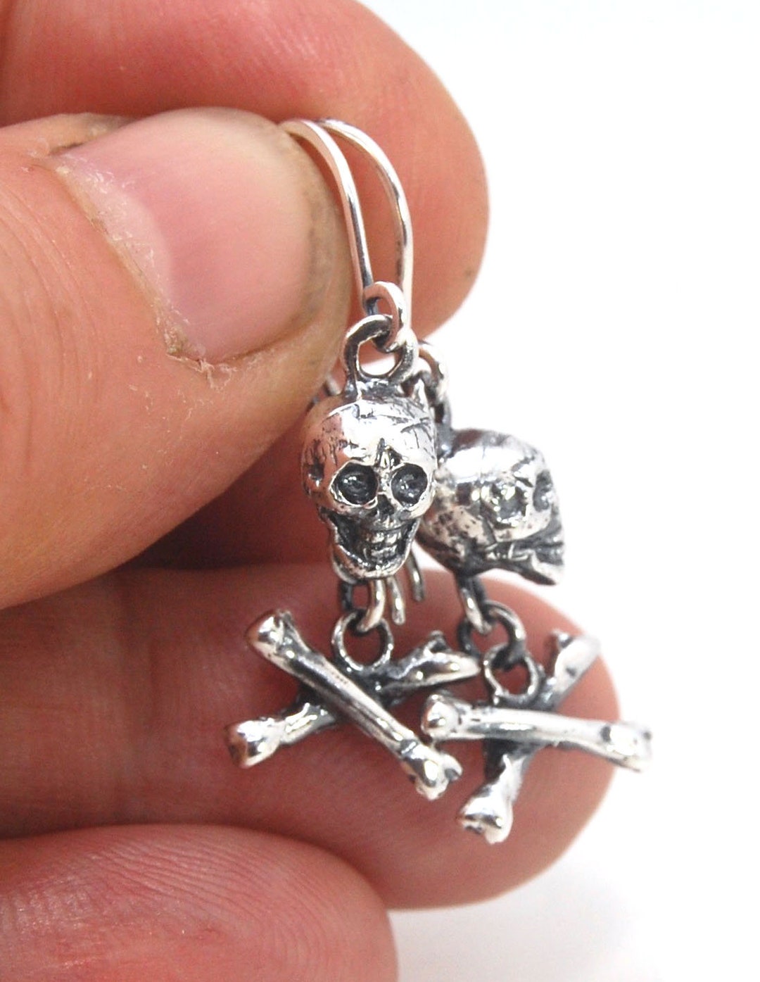 Skull & Bones Dangle Earrings - Etsy