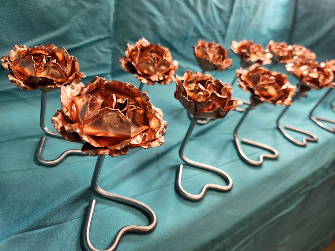 Copper Roses With a Heart for a Base - Etsy