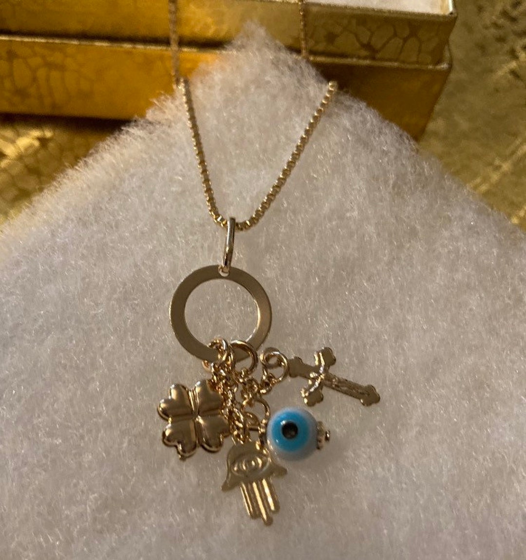 Lucky Charms Necklace/good Luck Charms, Lucky Chain, Evil Eye Charm ...