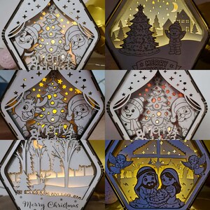 Christmas Shadow Box SVG Bundle | Laser Cut Files (digital Download) - Etsy