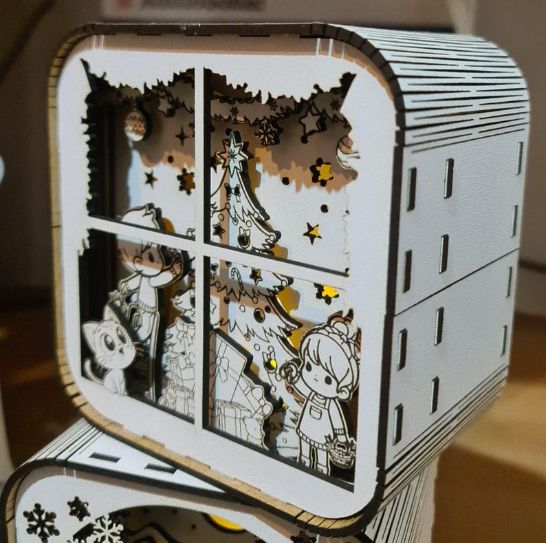 Christmas Tree Shadow Box SVG | Laser Cut File for 3mm Wood | Kids ...