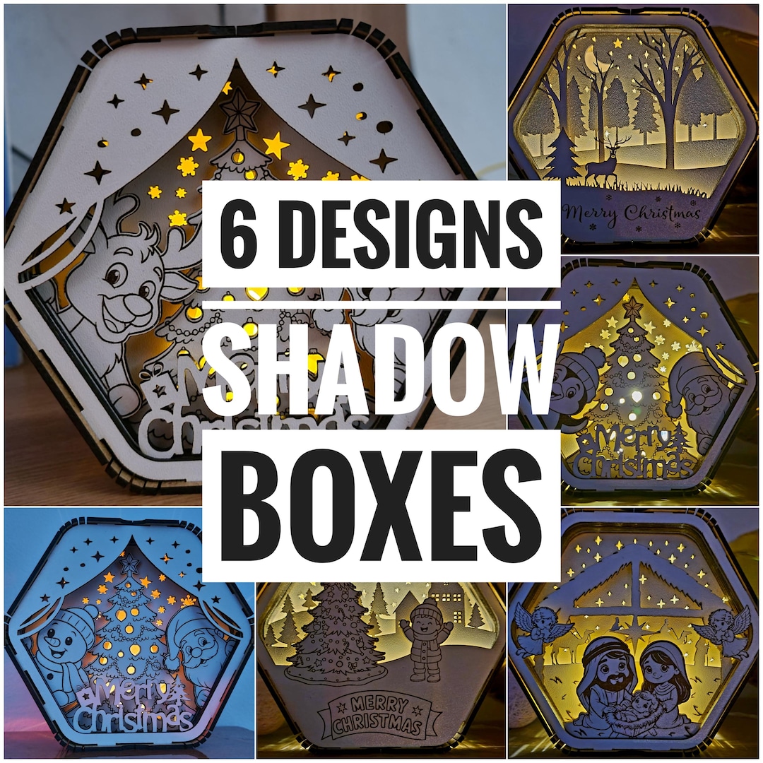 Christmas Shadow Box SVG Bundle | Laser Cut Files (digital Download) - Etsy