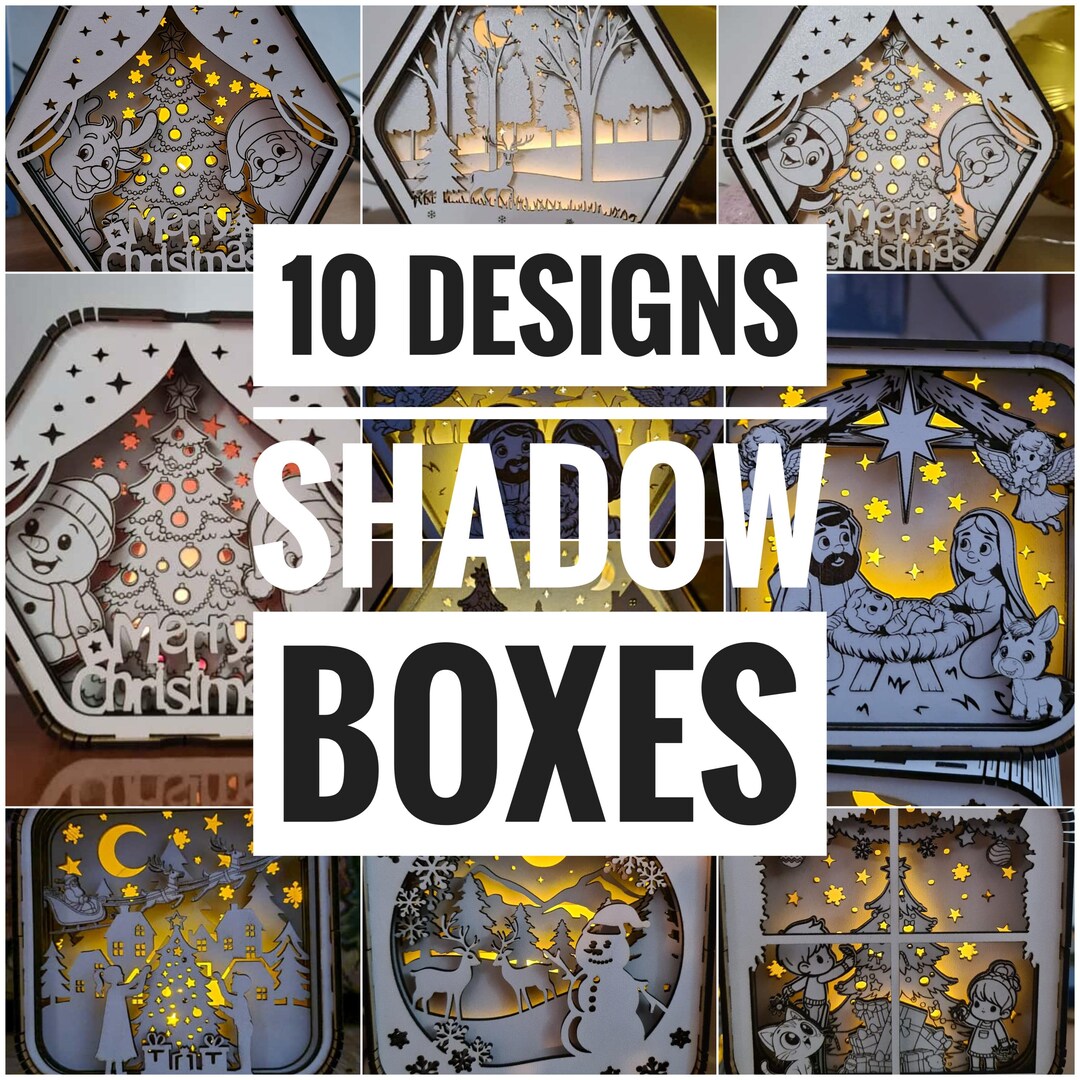 Christmas Shadow Box SVG Bundle | Laser Cut Files (digital Download) - Etsy