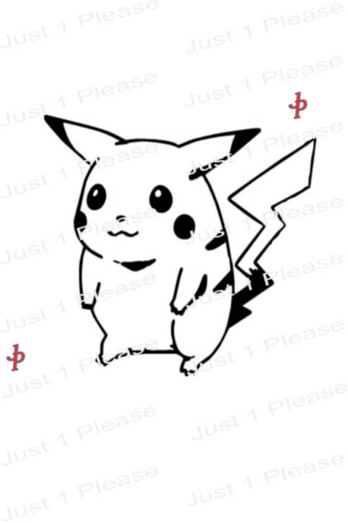Pikachu Vector in Ai, EPS, JPG, or (decal Sticker) - Etsy