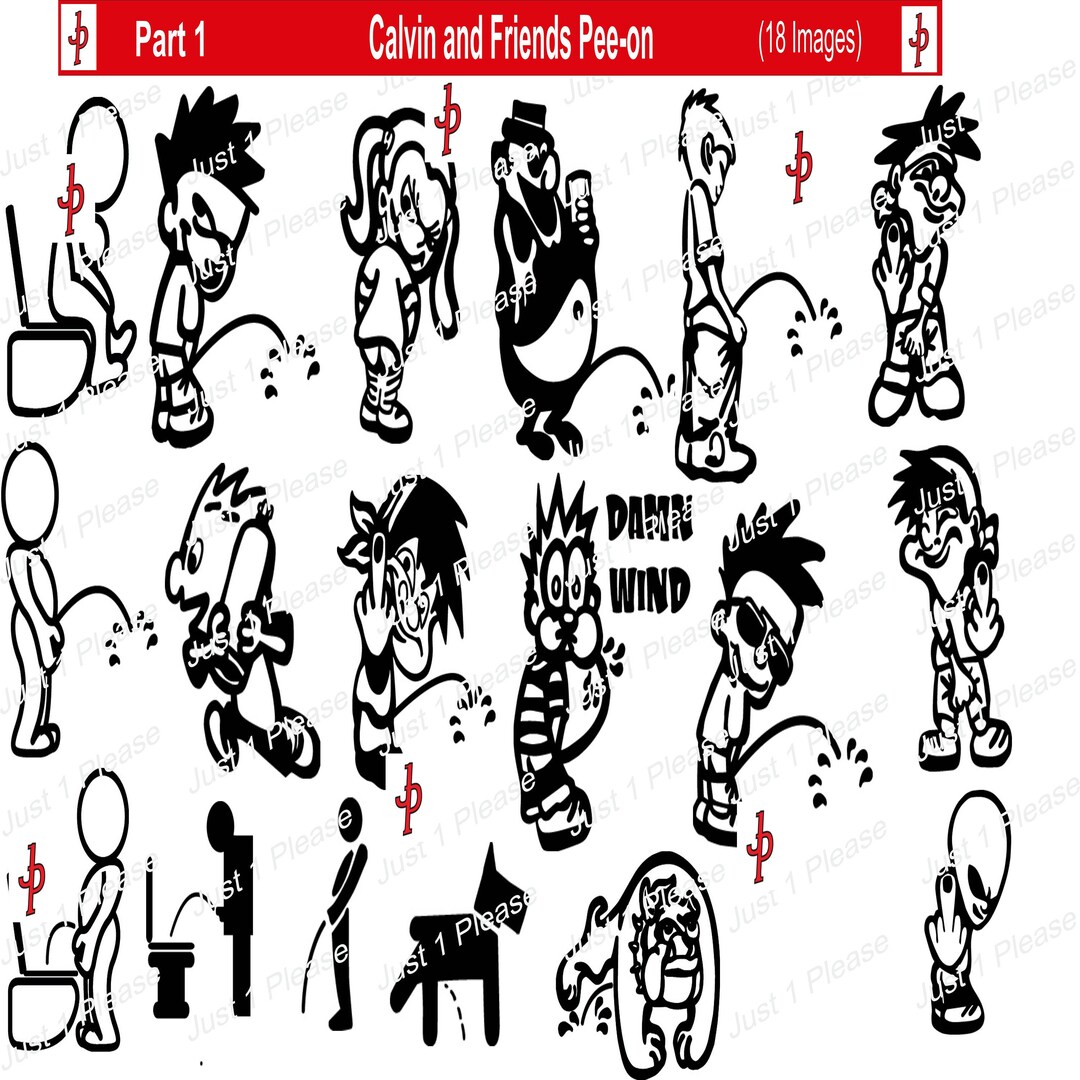 50 Calvin and Friends Pee-on Characters, in Ai, EPS, and JPG, or (decal ...