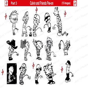 50 Calvin and Friends Pee-on Characters, in Ai, EPS, and JPG, or (decal ...