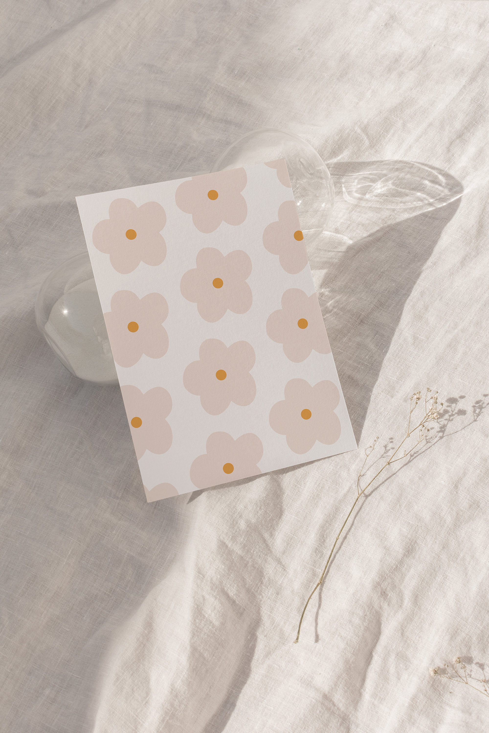 Minimalist Flower Print Light Pink Boho Art Prints Flower - Etsy