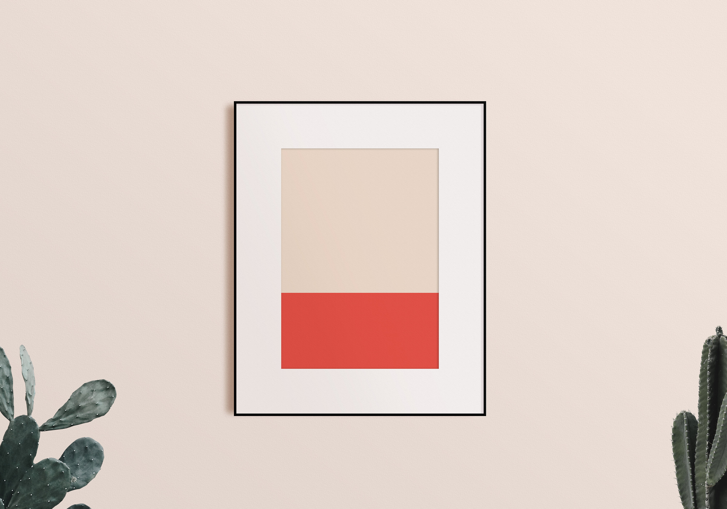 Orange Red Color Block Art Print Contemporary Minimalist - Etsy.de