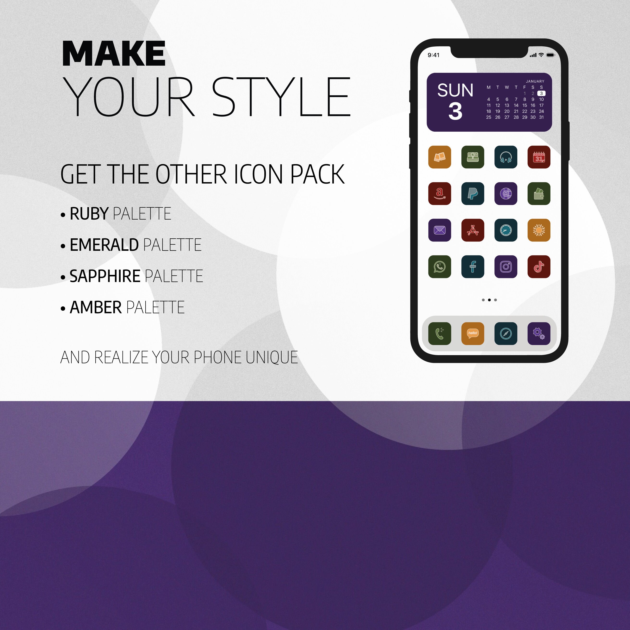 Amethyst Palette Ios 14 Icon Pack for iPhone & iPad the Most Colorful ...