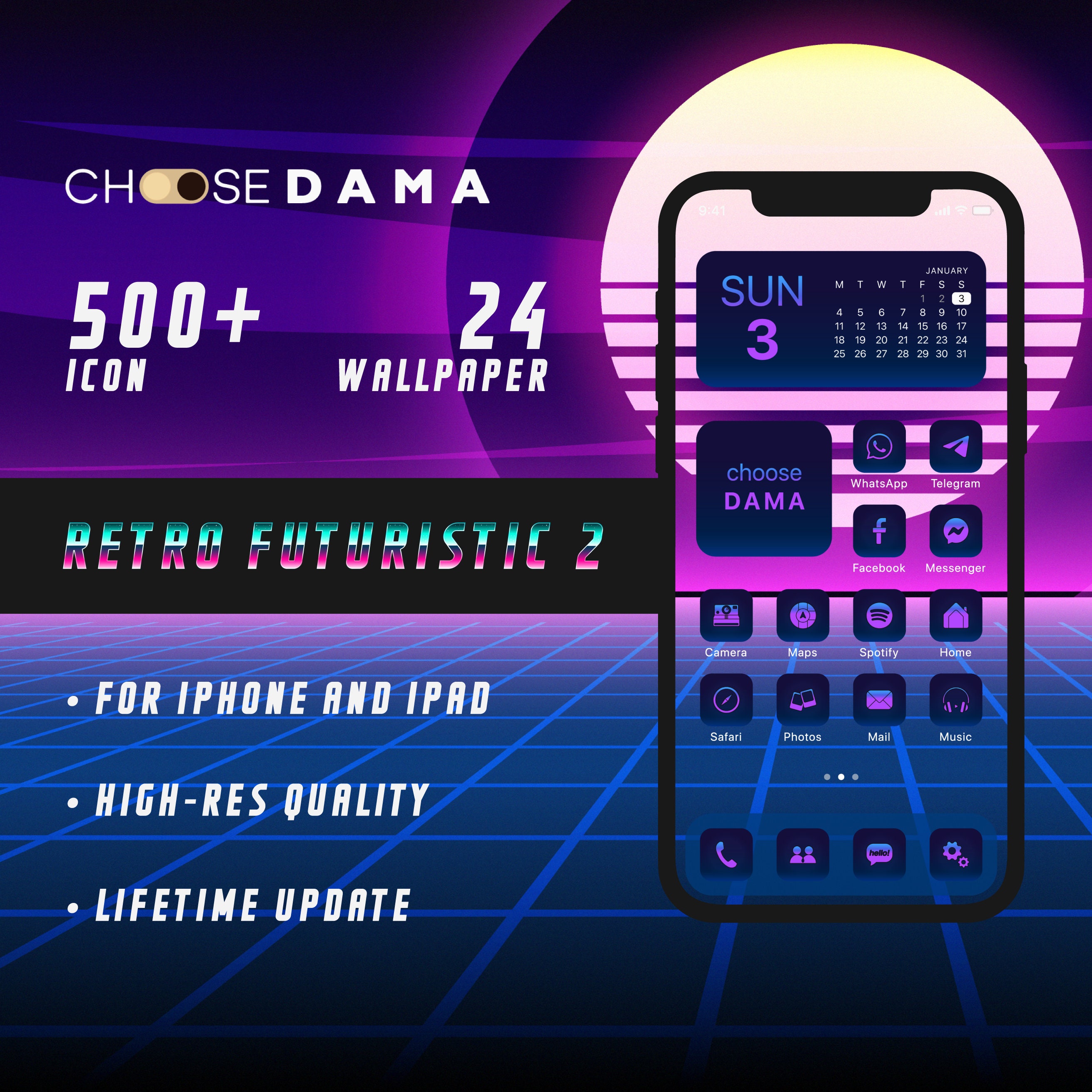 Retro Futuristic 2 Palette iOS 14 Icon Pack for iPhone & iPad The Most ...