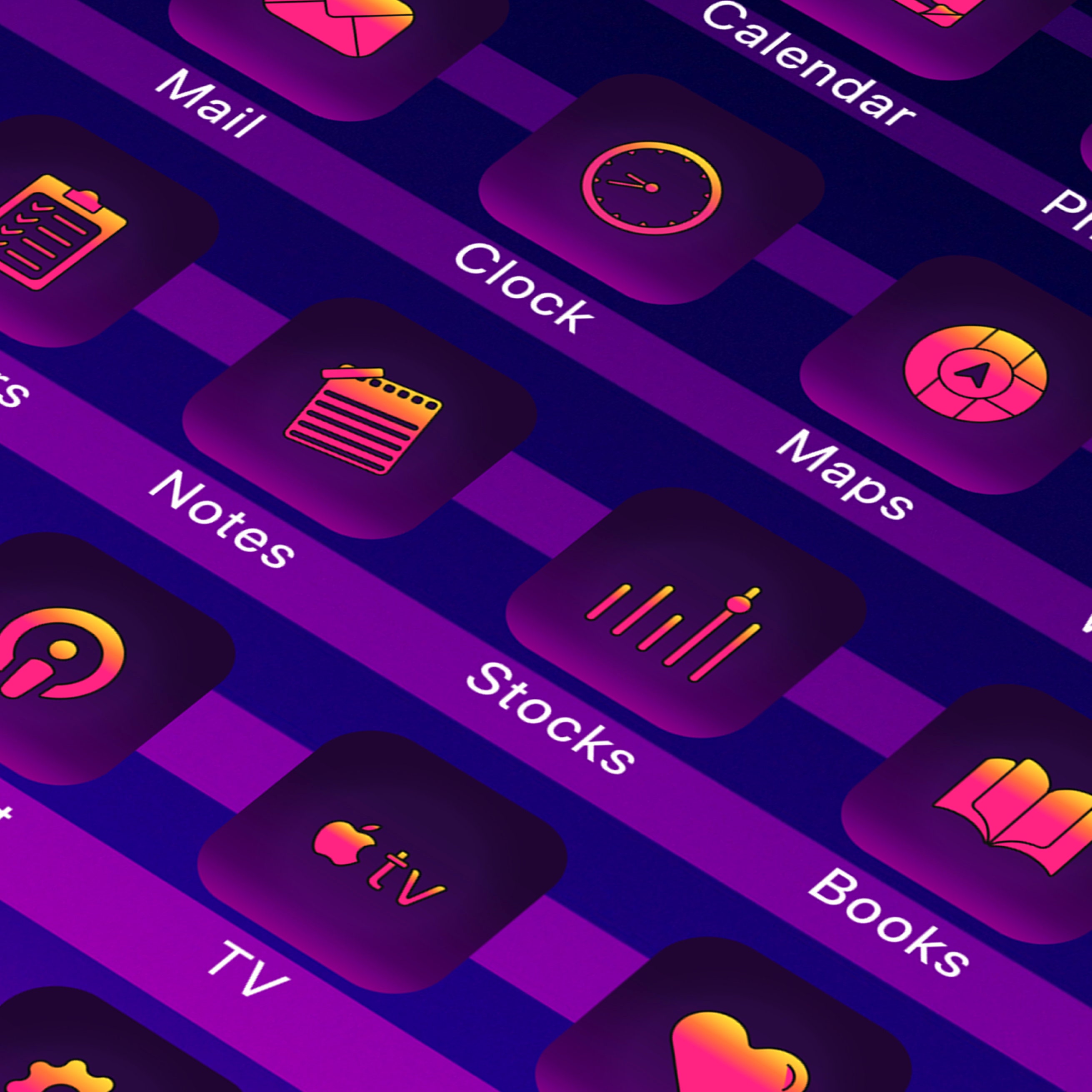Retro Futuristic 1 Palette Ios 14 Icon Pack for iPhone & - Etsy