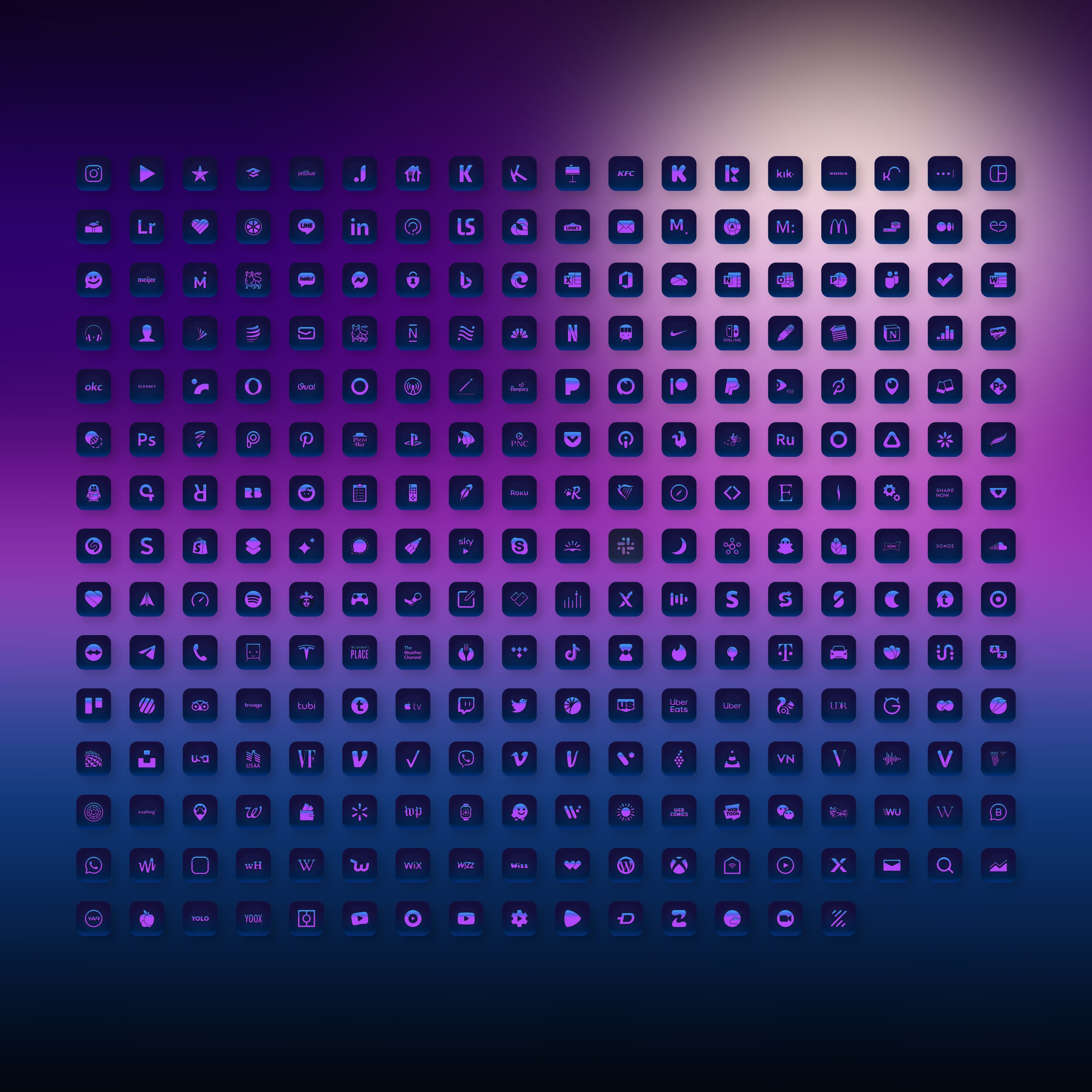 Retro Futuristic 2 Palette Ios 14 Icon Pack for Iphone & | Etsy